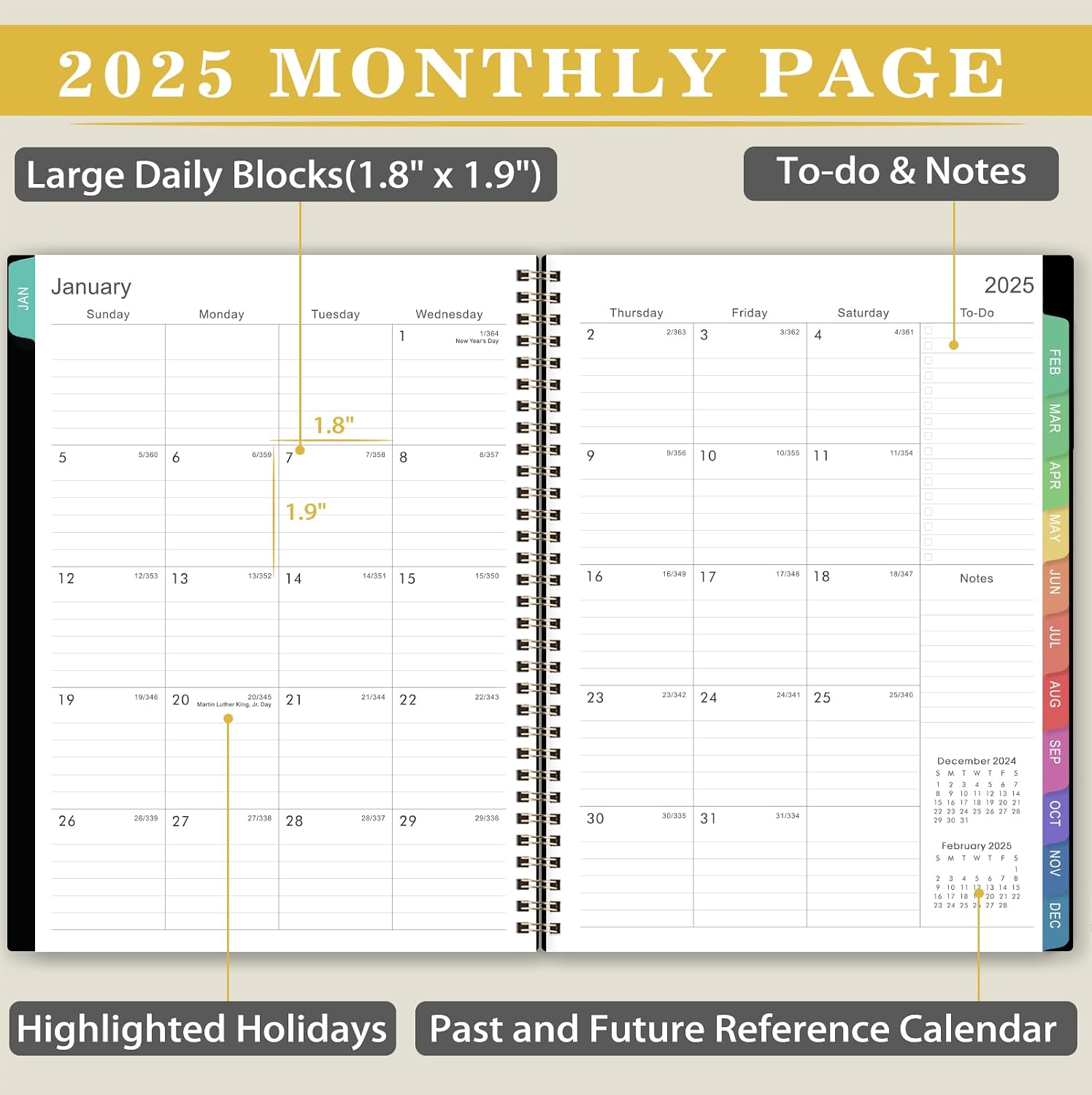 2025 Planner - Planner 2025, JAN 2025 - DEC 2025, ประเทศไทย | Ubuy