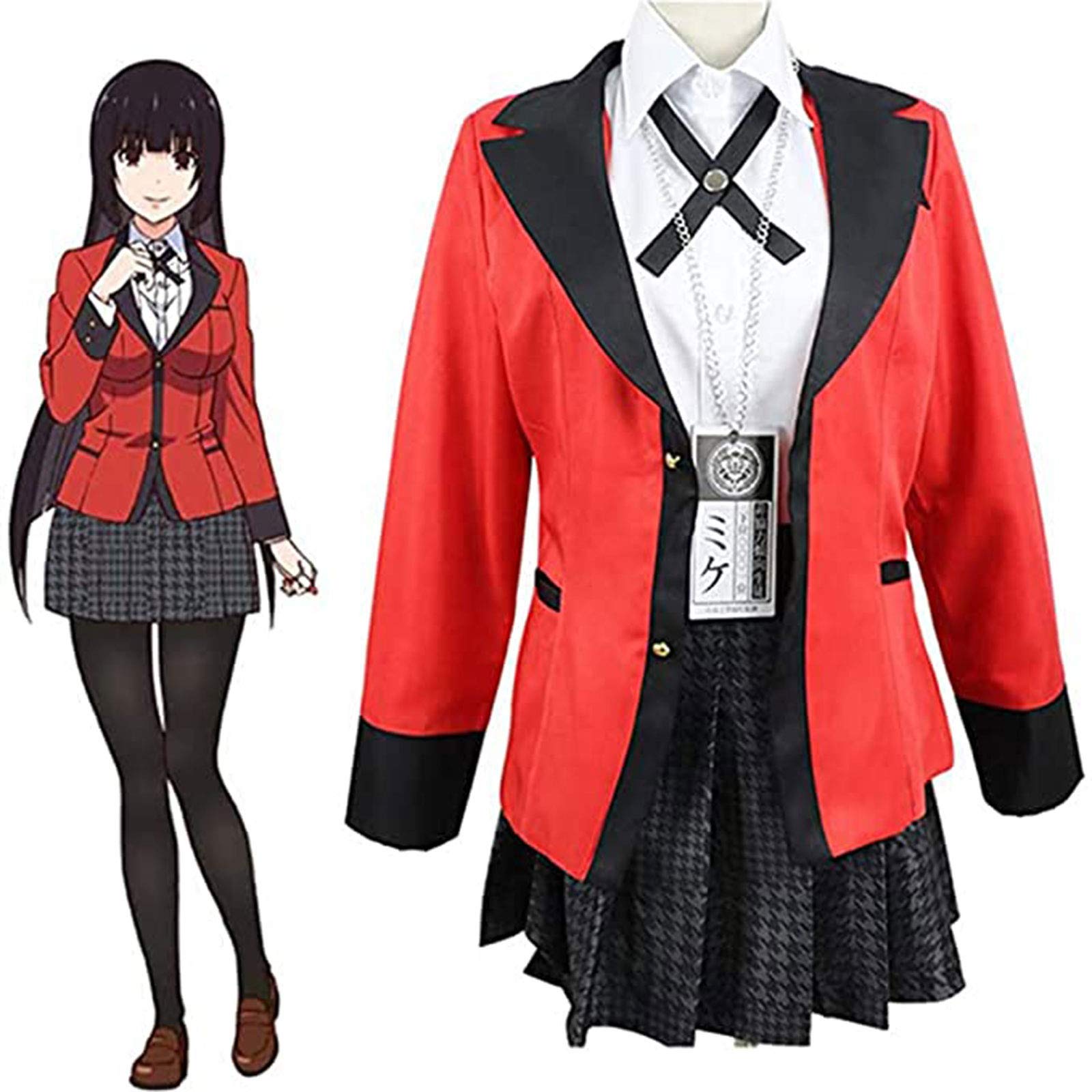 Buy S-vision Anime Costume Full Set With Wig Kakegurui Yomoduki Runa ...
