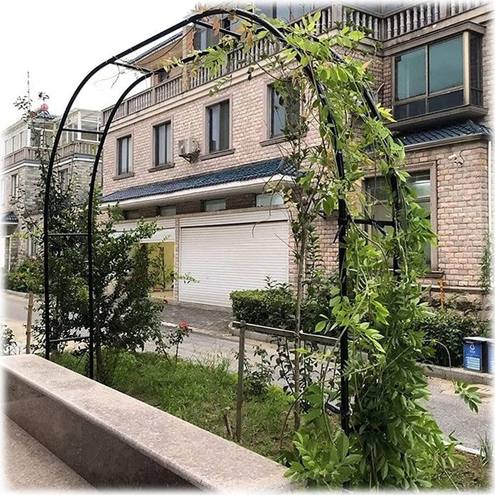 Black Metal Garden Arbor Arch Steel Frame Garden Arch Climbing ...