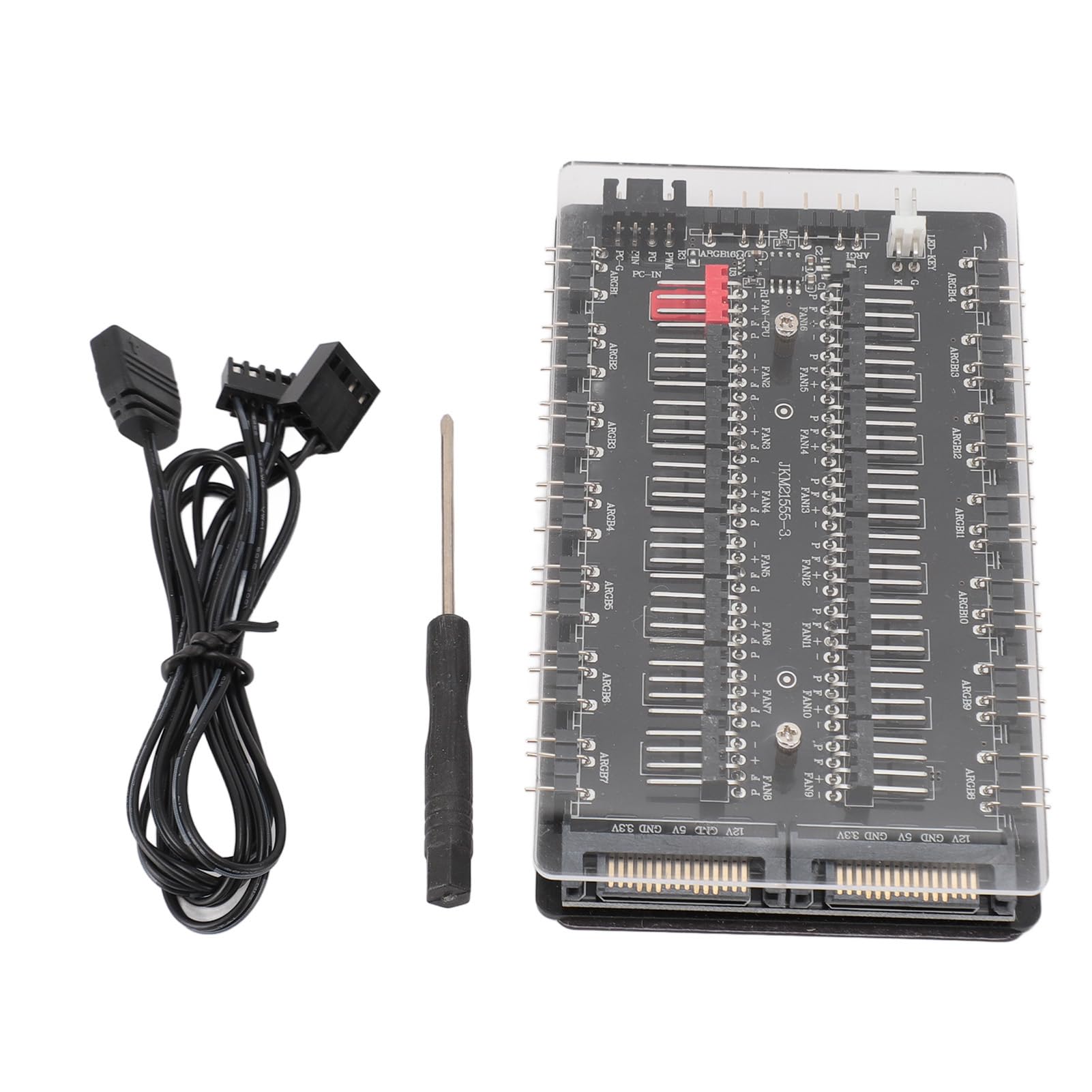 Amazon.com: ARGB PWM Fan Hub, 2 in 1 16 Way Hub SATA Interface Power ...