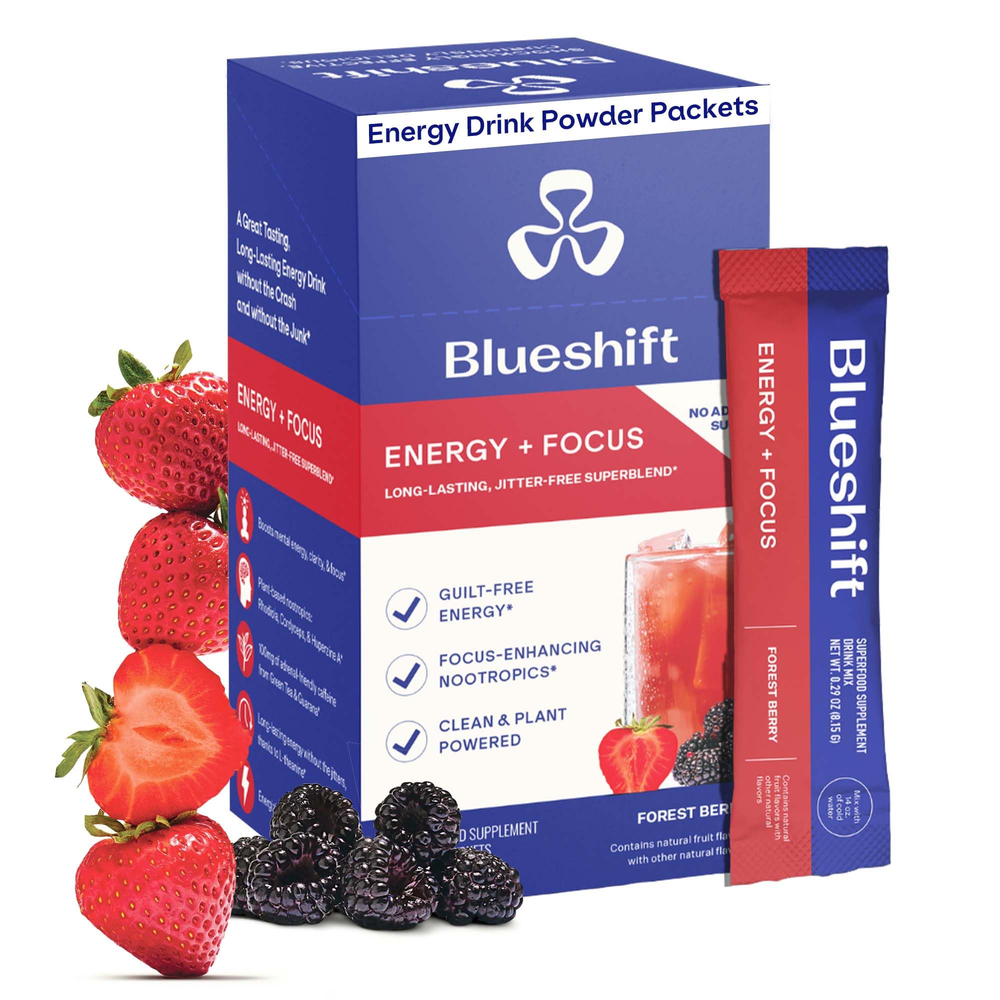 Amazon.com: Blueshift Energy + Focus - Healthy Energy Drink Powder ...
