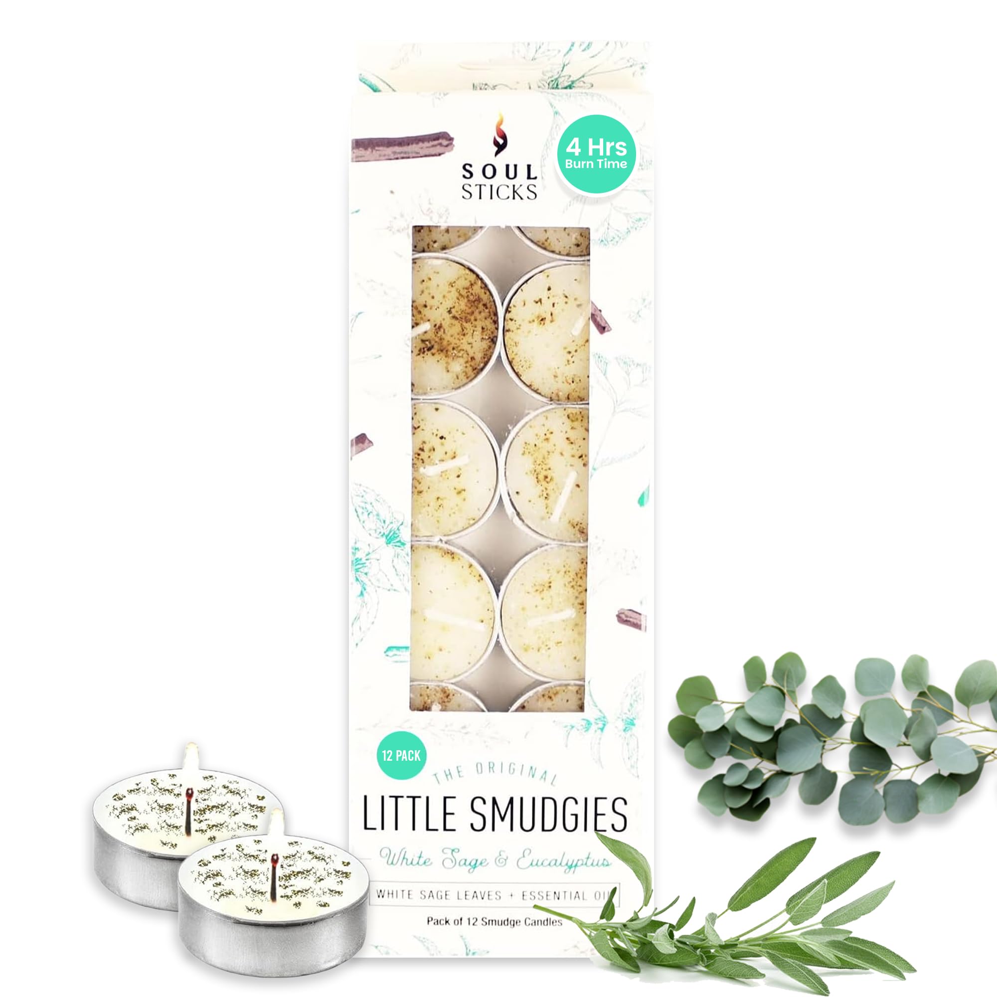 Amazon.com: SOUL STICKS 12 Pack Little Smudgies Tealight Candles Smudge ...