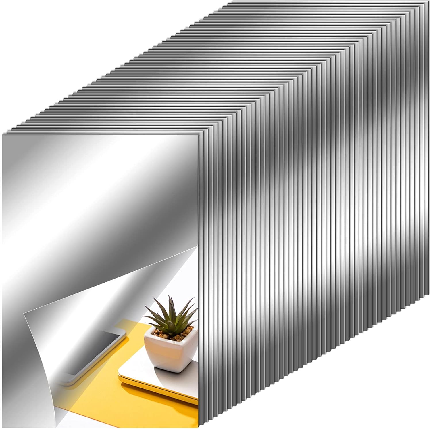 Amazon.com: Zonon Flexible Mirror Sheets Self Adhesive Non Glass Mirror ...