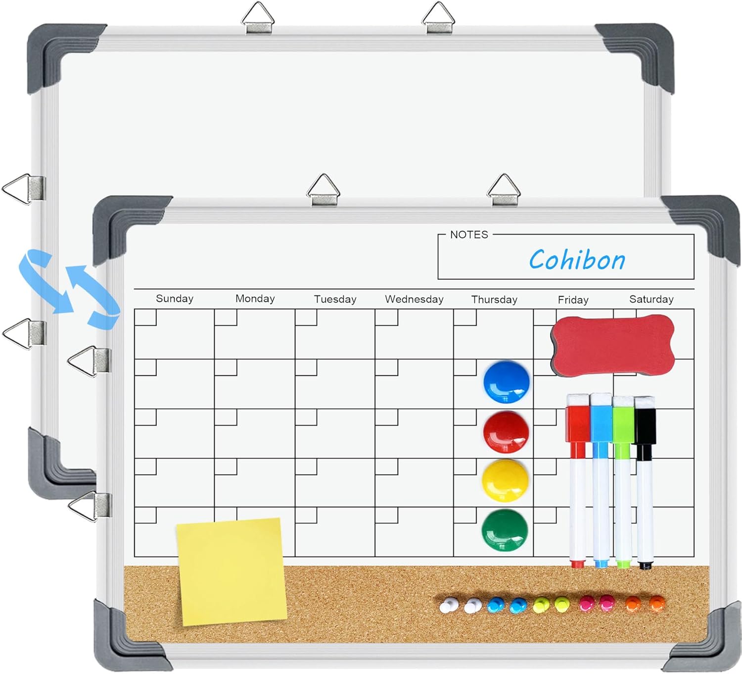 Amazon.com: Dry Erase Calendar for Wall, Magnetic Whiteboard Calendar ...
