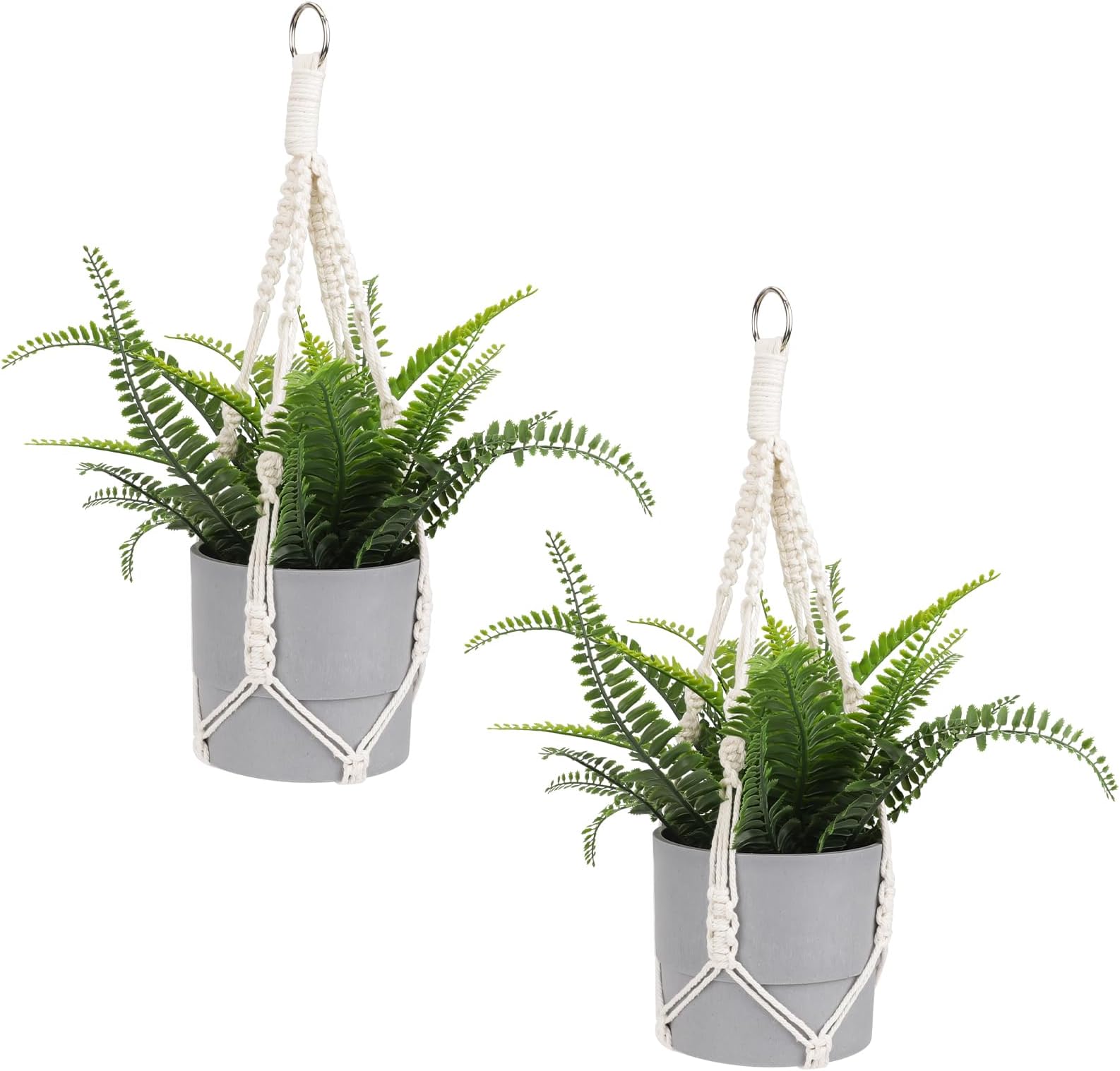 4Pcs Rope Hanging Planter Basket Cotton Rope Macrame Plant Hanger with ...