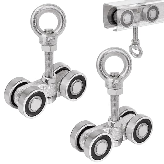 Bijun 4 Wheel Trolley Assembly Rollers - 650lbs Heavy-Duty Roller with ...