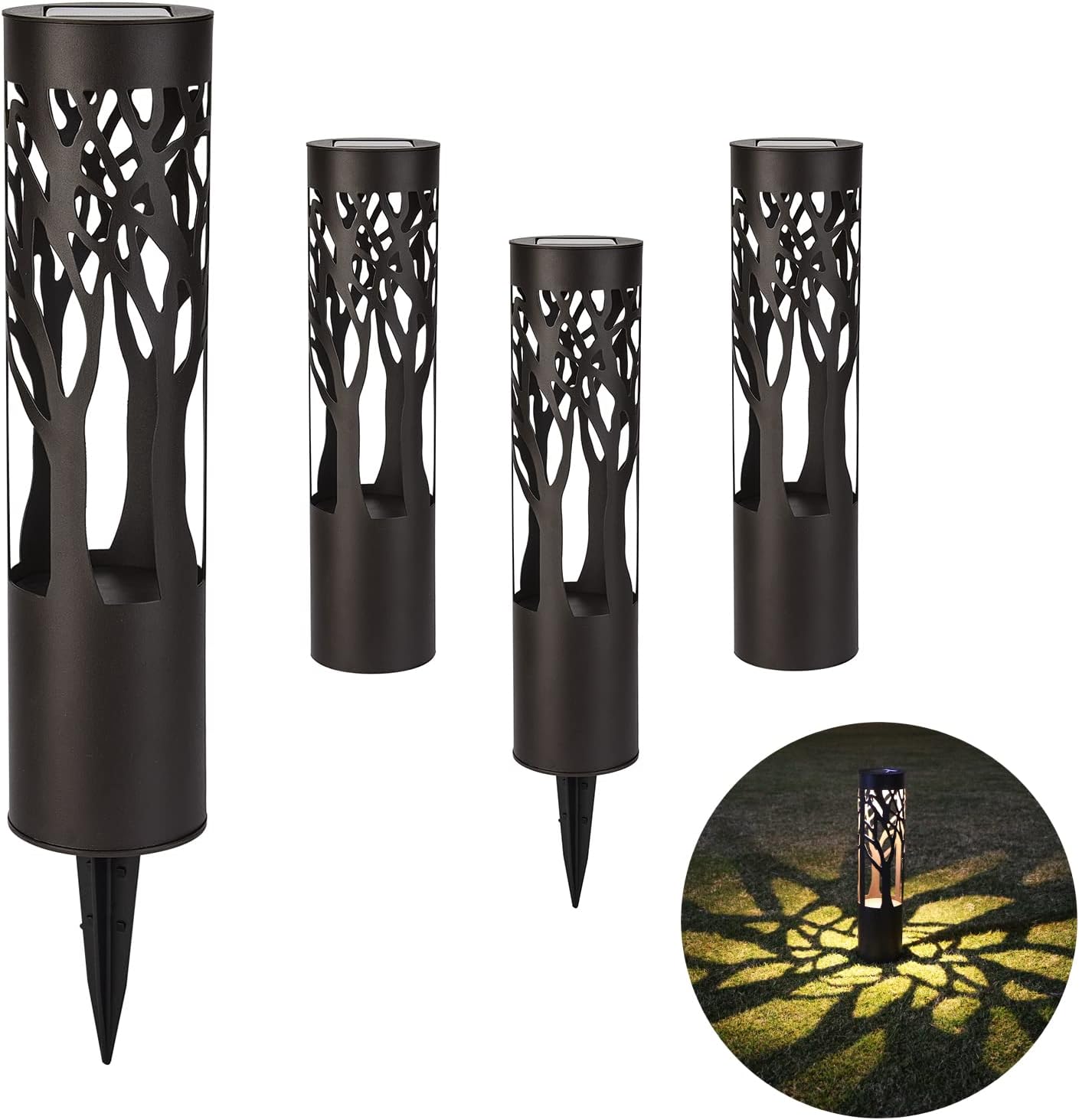 PUMPSUN 4Pack Solar Pathway Lights Outdoor, Landscape Lighting Dust to ...