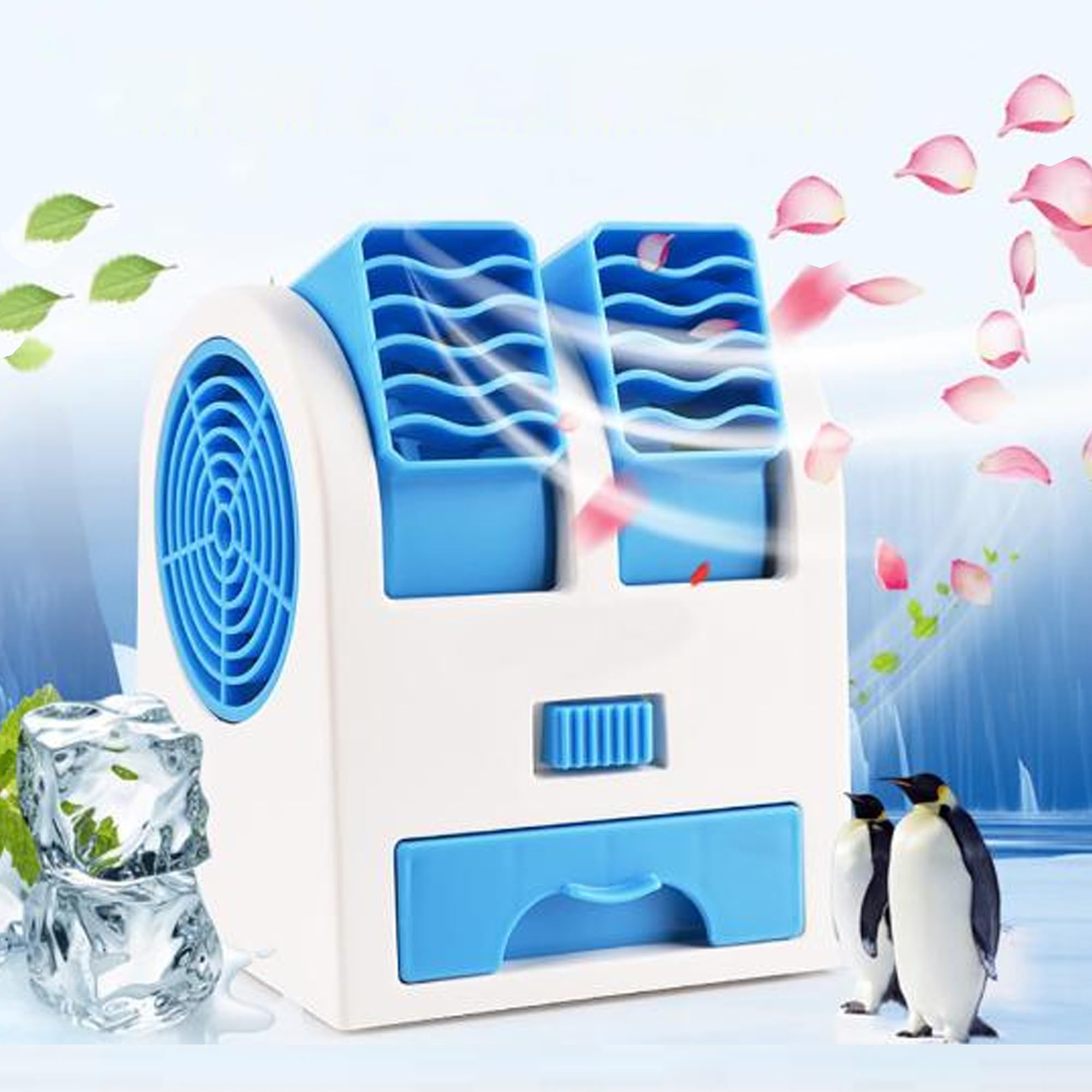 EYUVAA LABEL Portable Mini Cooler AC USB and Battery Operated Mini ...