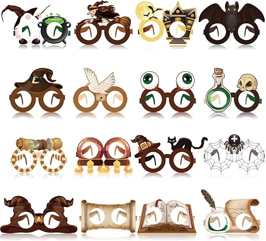 Amazon.com: Harrycle 32 Pcs Halloween Wizard Party Decorations Paper ...