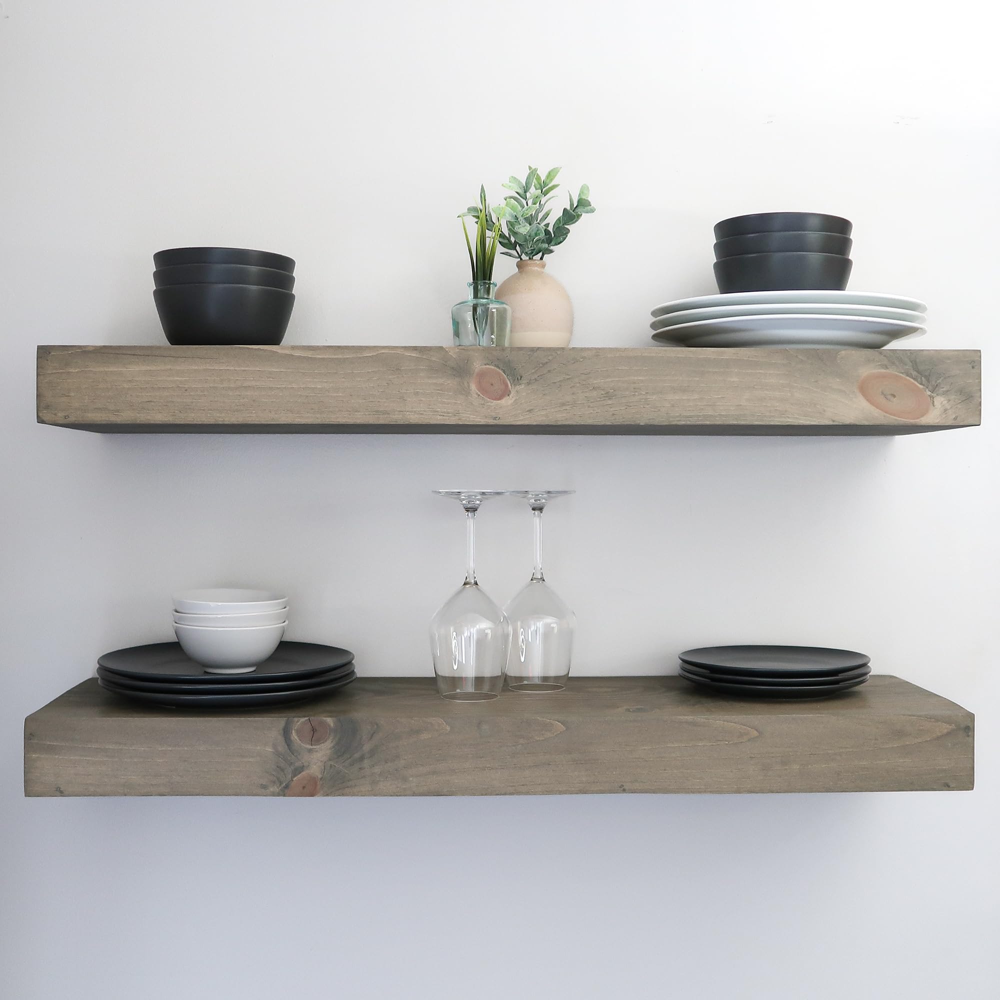 Amazon.com: Urbandi Modern Floating Shelves 3 Inches Thick for Wall ...