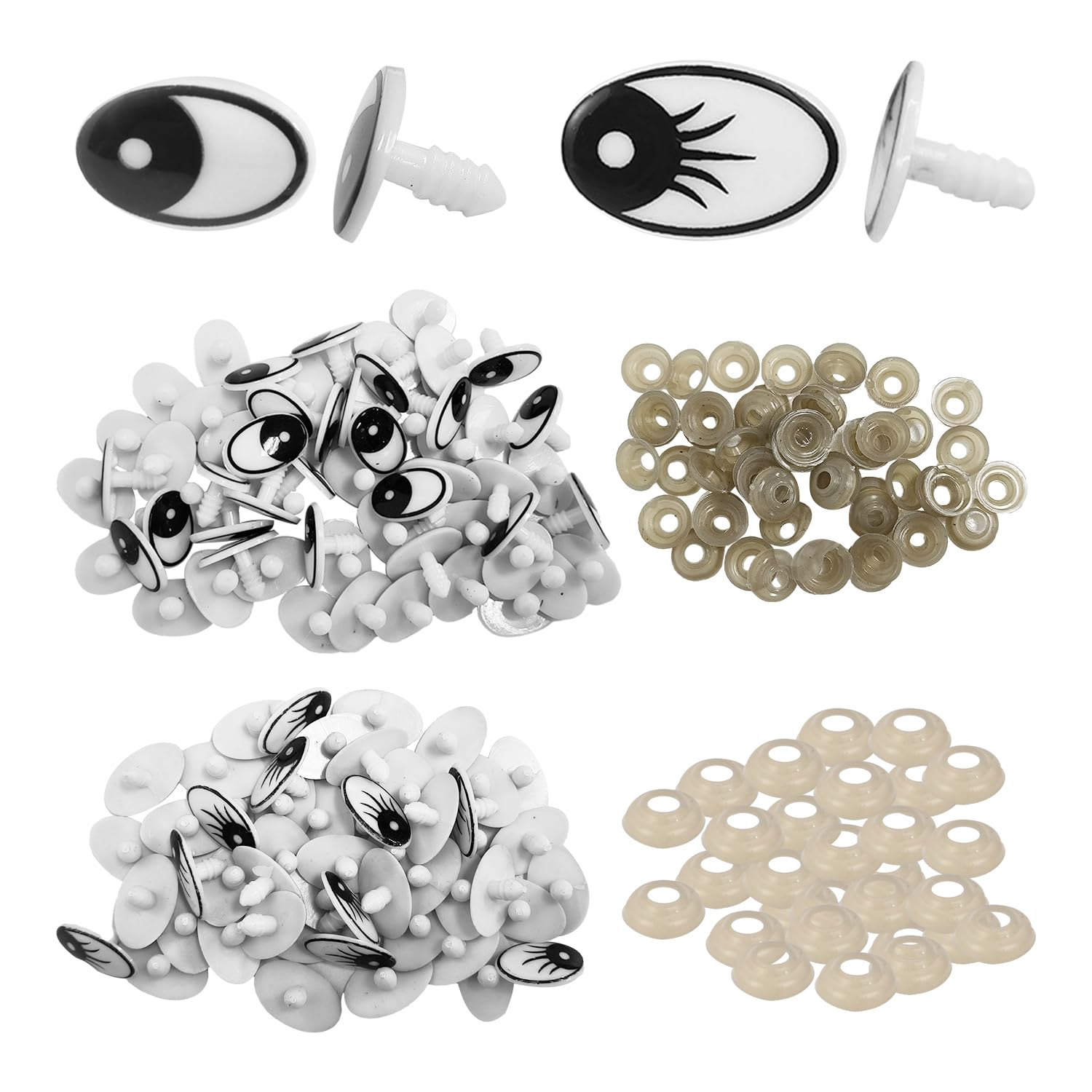 MEMOFYND 110 Sets of Cartoon Eyes, Plush Toy Eyes, Button Eyes with ...