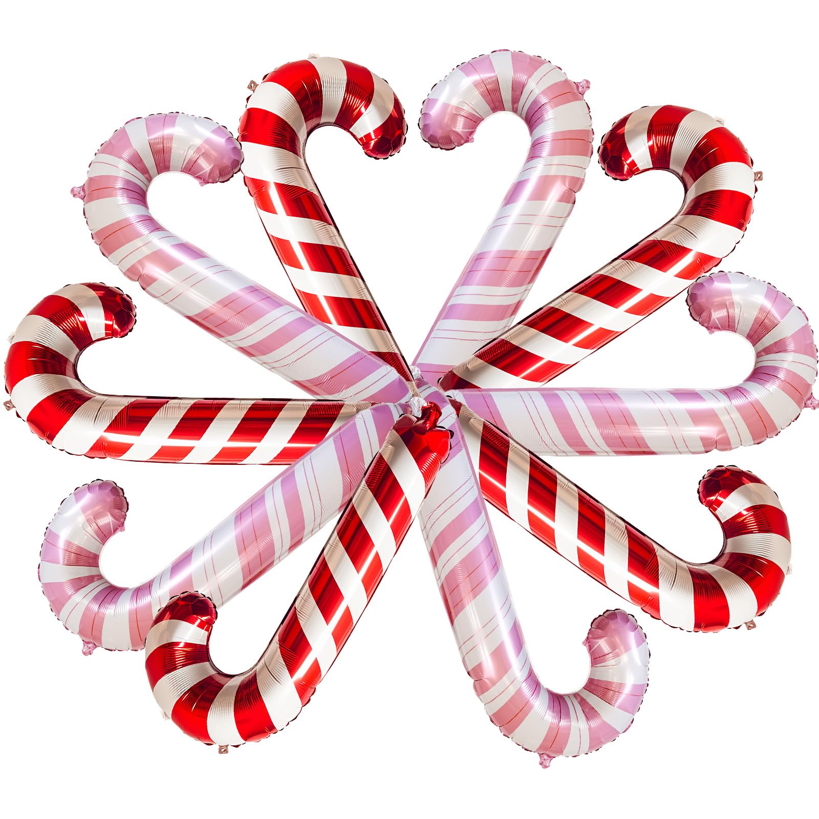 Amazon.com: Christmas Candy Cane Foil Balloons, 10 Pcs Sweet Baby Pink ...