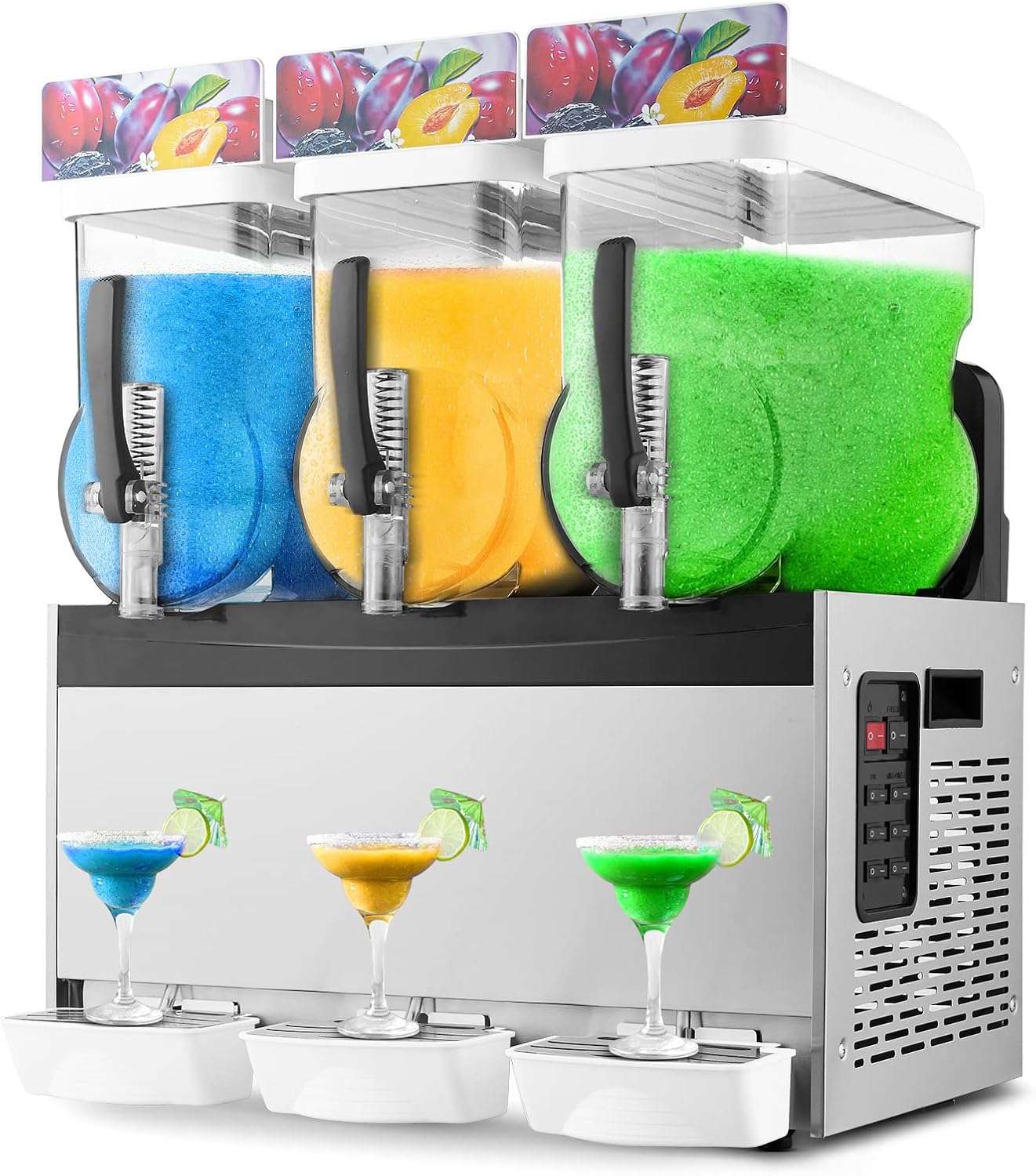 Amazon.com: IKEKA 110V Commercial Slushy Machine 45L Three Tank Frozen ...