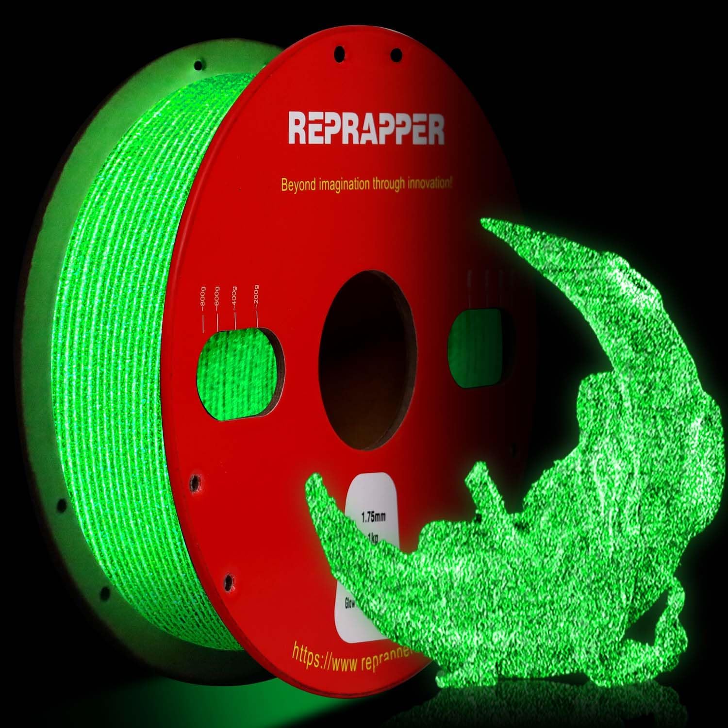 RepRapper Glühen in der dunklen Pla ，Luminöser 3D-Drucker-Filament 1,75 ...