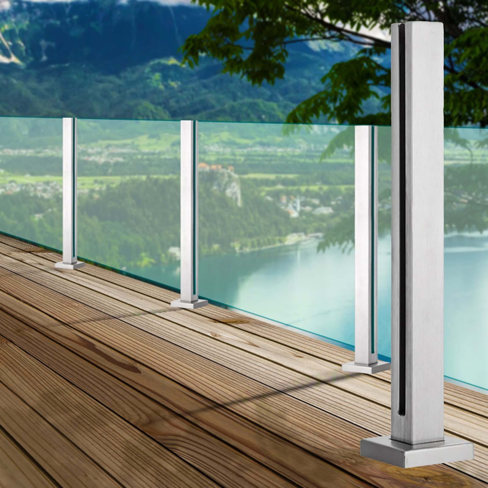 Buy Glass Railing Post Chrome, Balcony Stairs Pool Hotel Panel ...