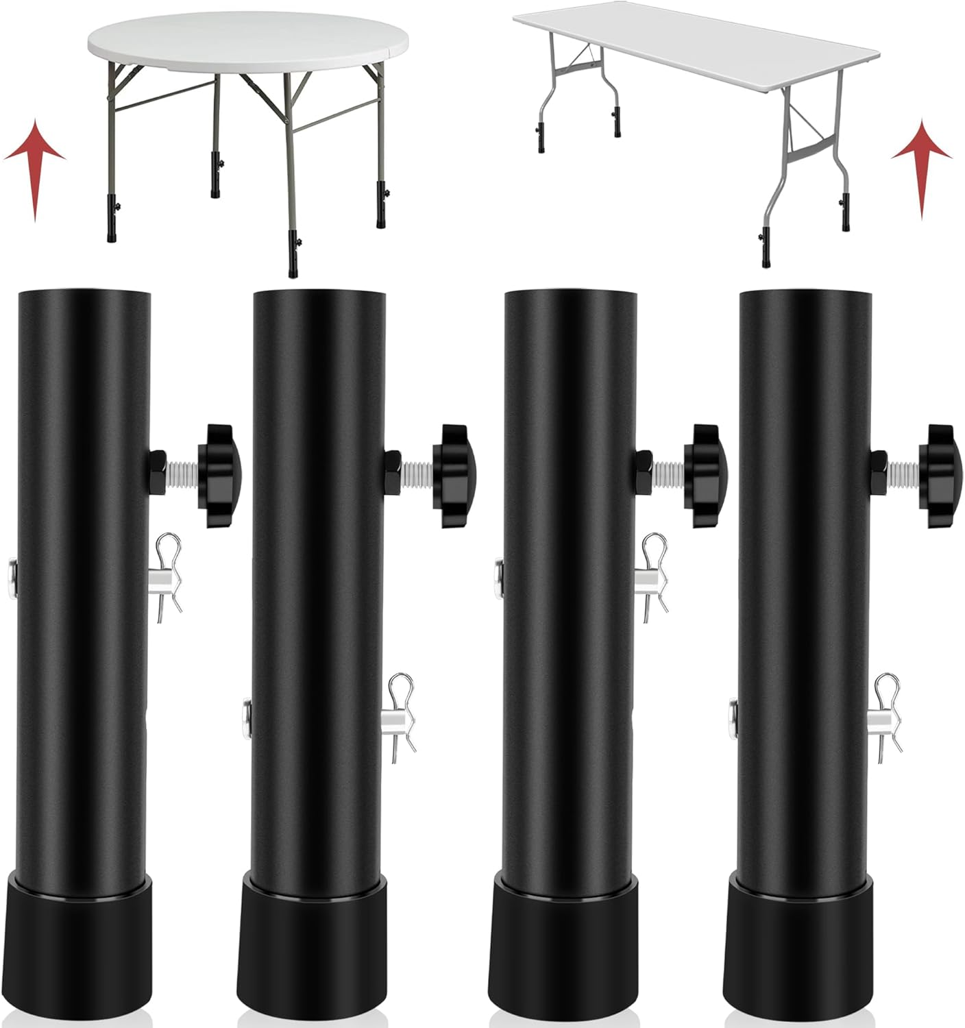 Amazon.com: Folding Table Leg Extenders, Highly Durable Steel Folding ...