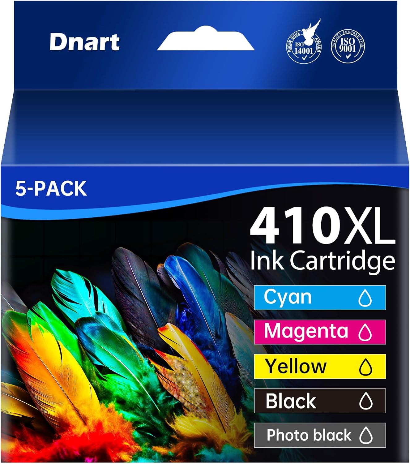 Amazon.com: DNART 410XL Ink Cartridges 5 Pack Replacment for 410 Ink ...