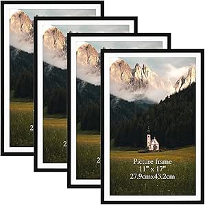 Amazon.com - Giftgarden Black 12x18 Picture Frame Set of 4, Matted to 11x17 Picture with Mat or ...
