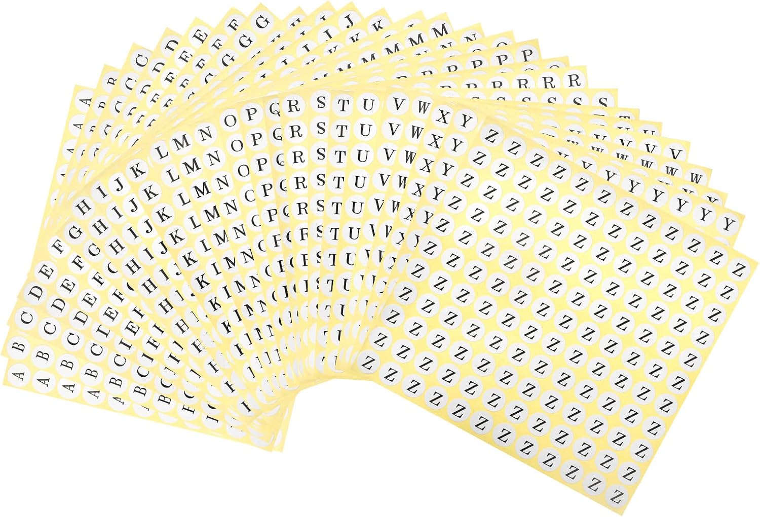 sourcing map Round Alphabet Letter Stickers 26 Sheet 3432pcs 1/2" Small ...