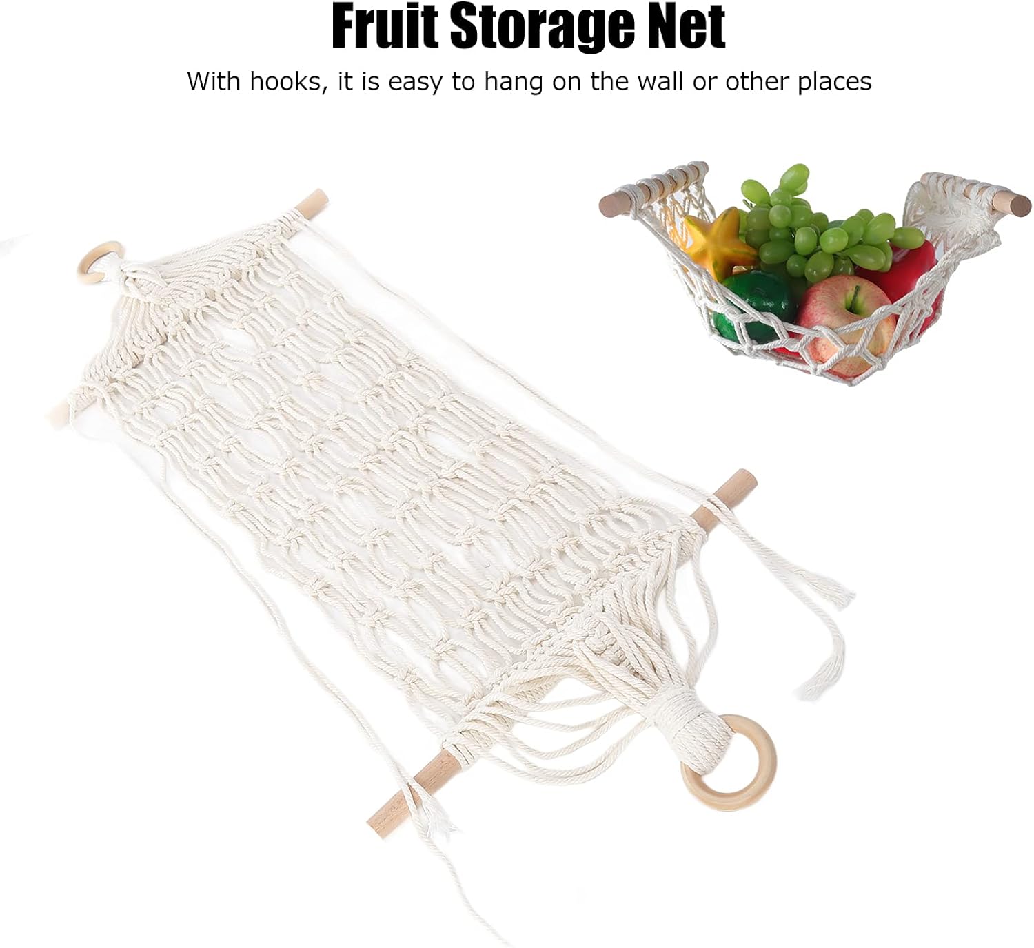 Fydun Nordic Style Hanging Fruit Ham Cotton Rope Decoration Kitchen ...
