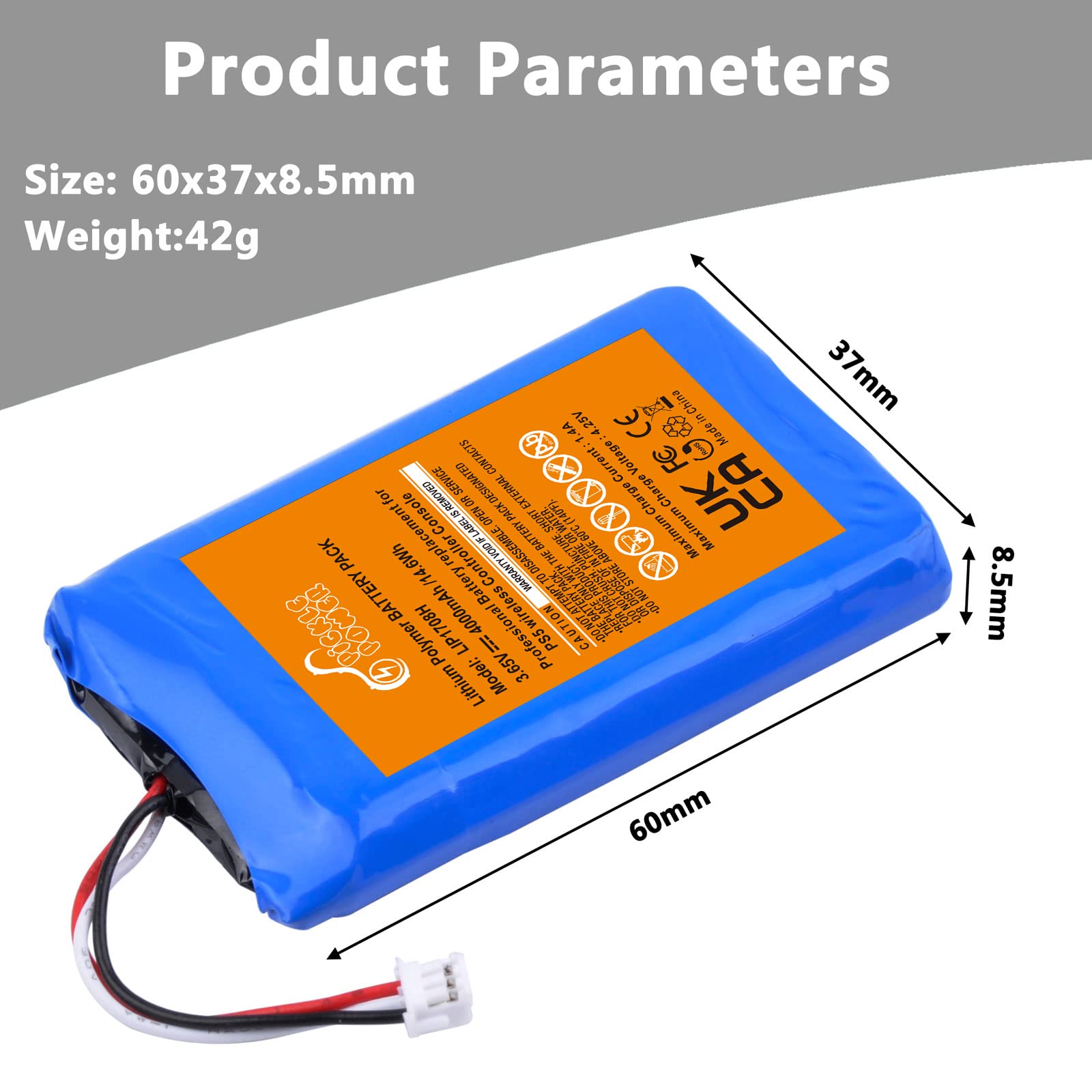 Snapklik.com : PS5 Controller Battery, 4000mAh Upgraded LIP1708 PS5 ...