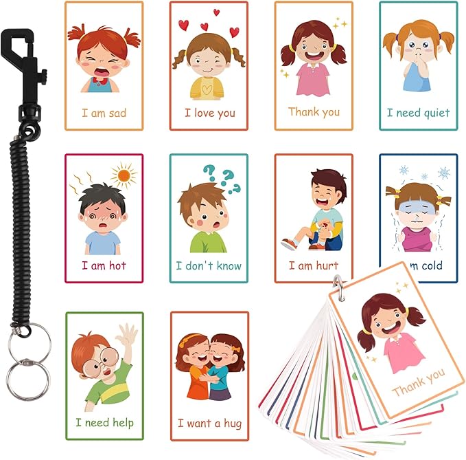 Hxezoc 30pcs Communication Cards Pecs Cards Emotions Feelings Sign ...