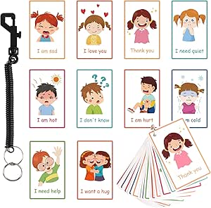 Hxezoc 30pcs Communication Cards - Emotions, Feelings & Sign Language ...
