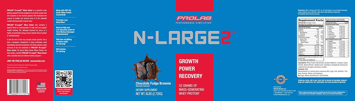 N-Large2 Mass Gainer – Powerful Mass Gaining Support Formula – Promotes ...