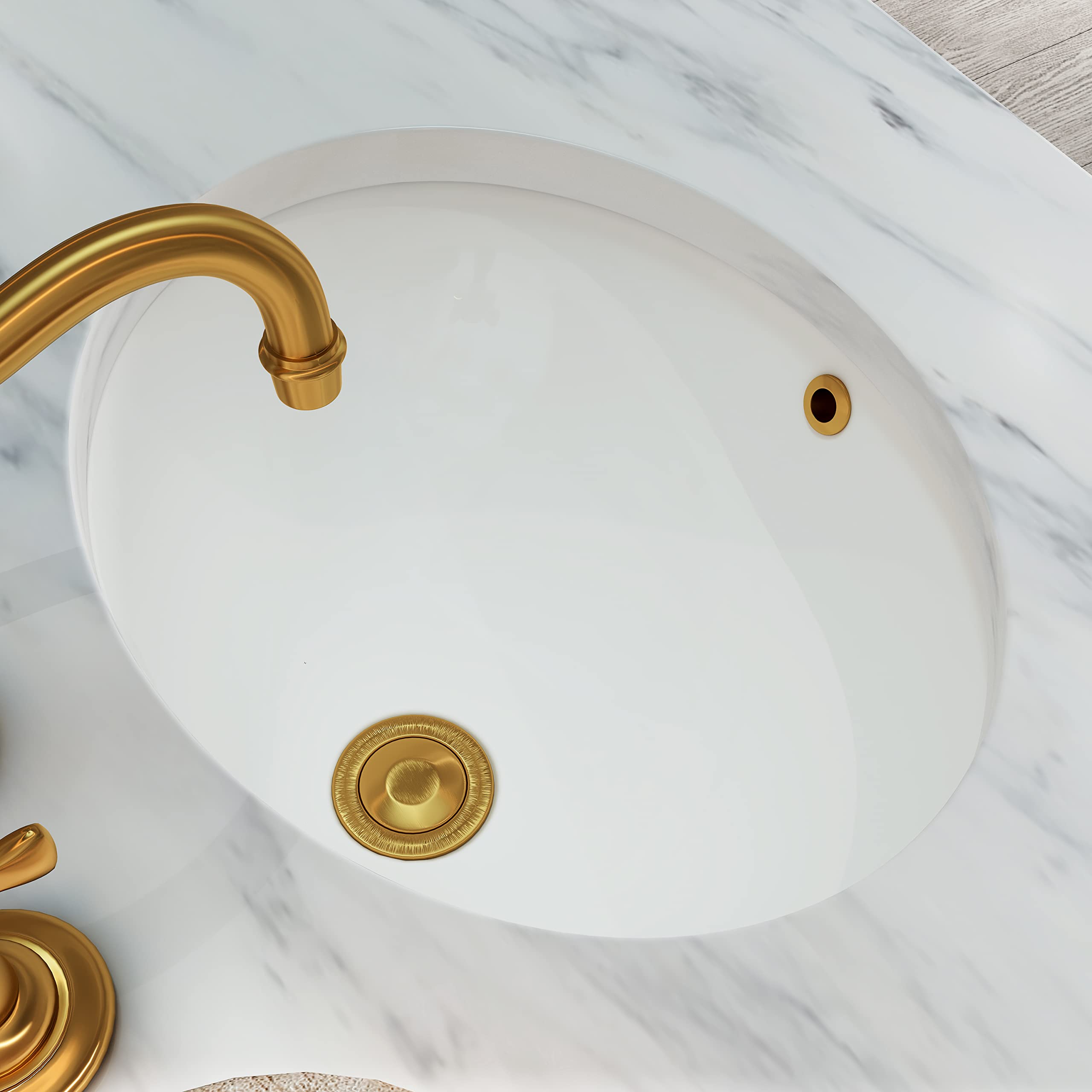 16.5 x13 inch Undermount Oval Bathroom Sink Sloped Bowl with Overflow ...