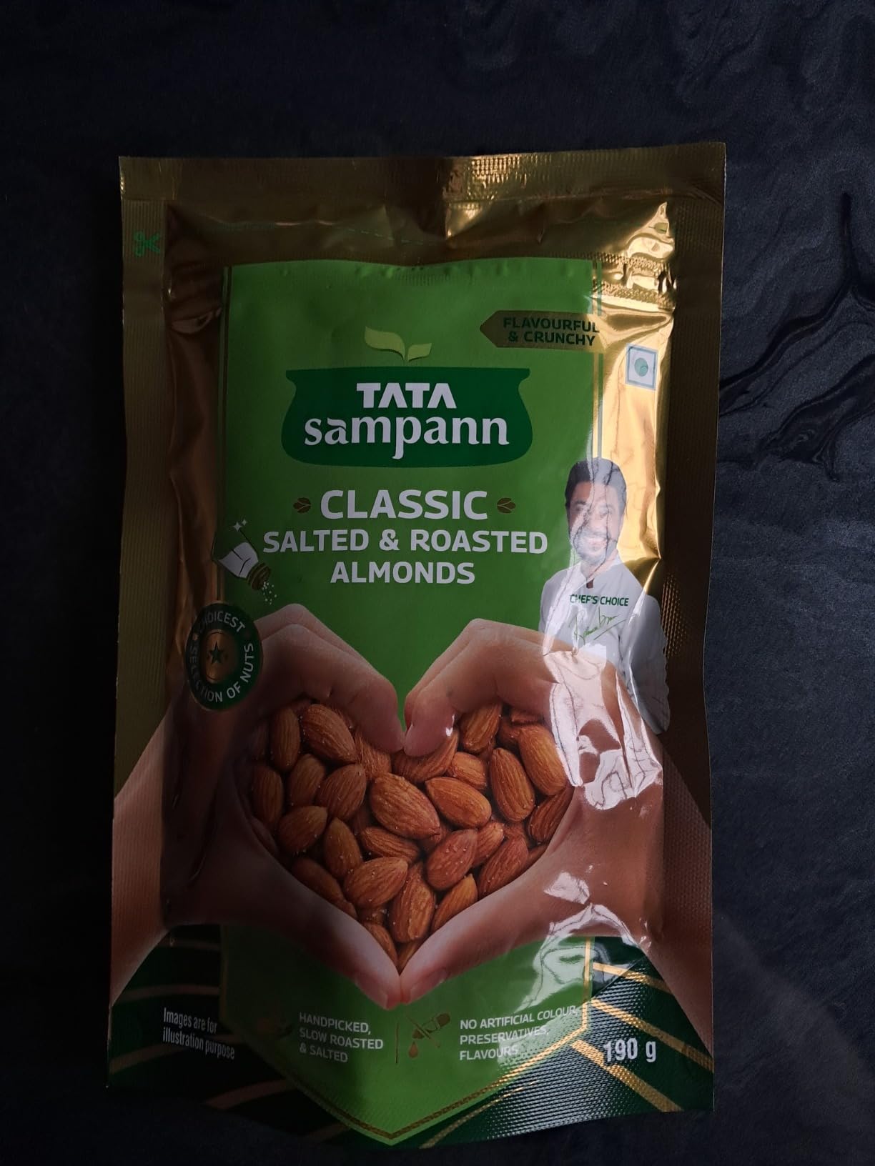 Tata Sampann Classic Salted & Roasted Almonds/Badam, Flavourful ...