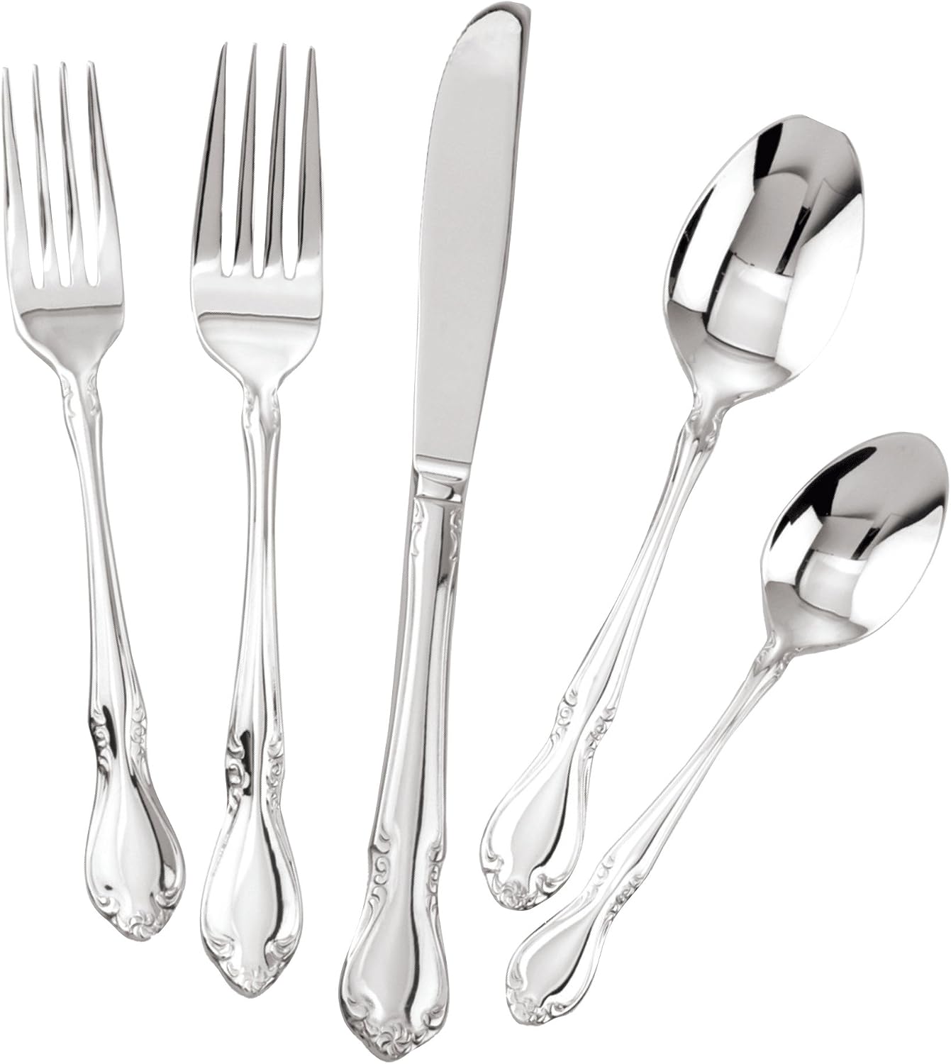 Amazon.com | Utica Cutlery Illustra Flatware Set, Stainless: Flatware Sets