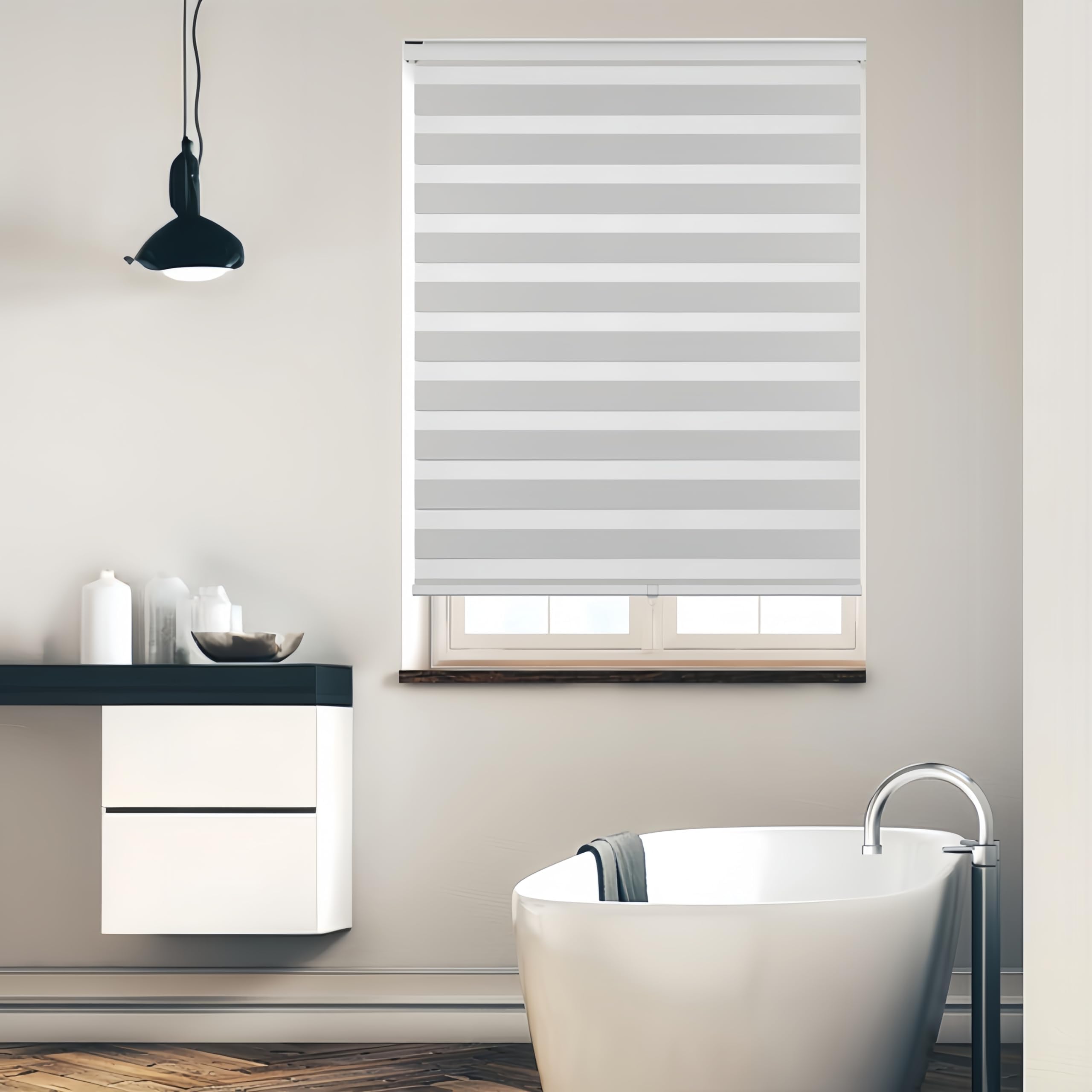 SLDSVVWD Stores zébrés pour fenêtres, stores à rouleau sans fil avec ...
