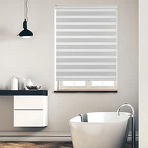 SLDSVVWD Stores zébrés pour fenêtres, stores à rouleau sans fil avec ...