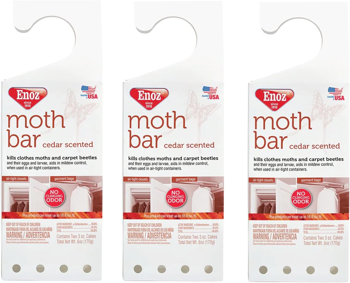Amazon.com: Enoz Moth Cakes, Kills Clothes Moths and Carpet Beetles, No ...