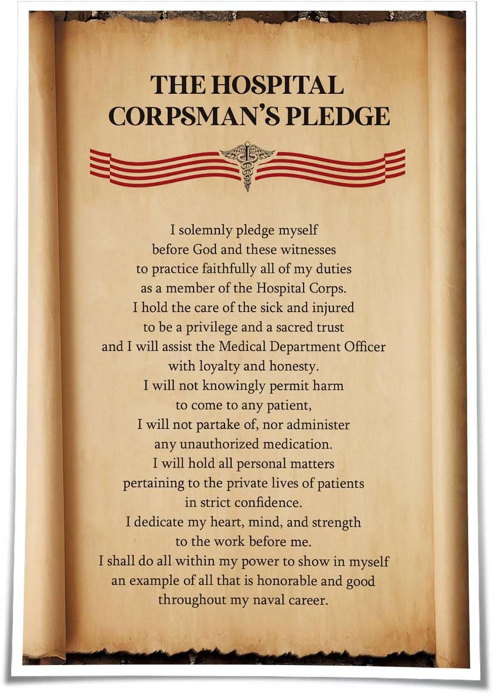 Amazon.com: Quwinty Hospital Corpsman Pledge Poster Vintage Prints ...