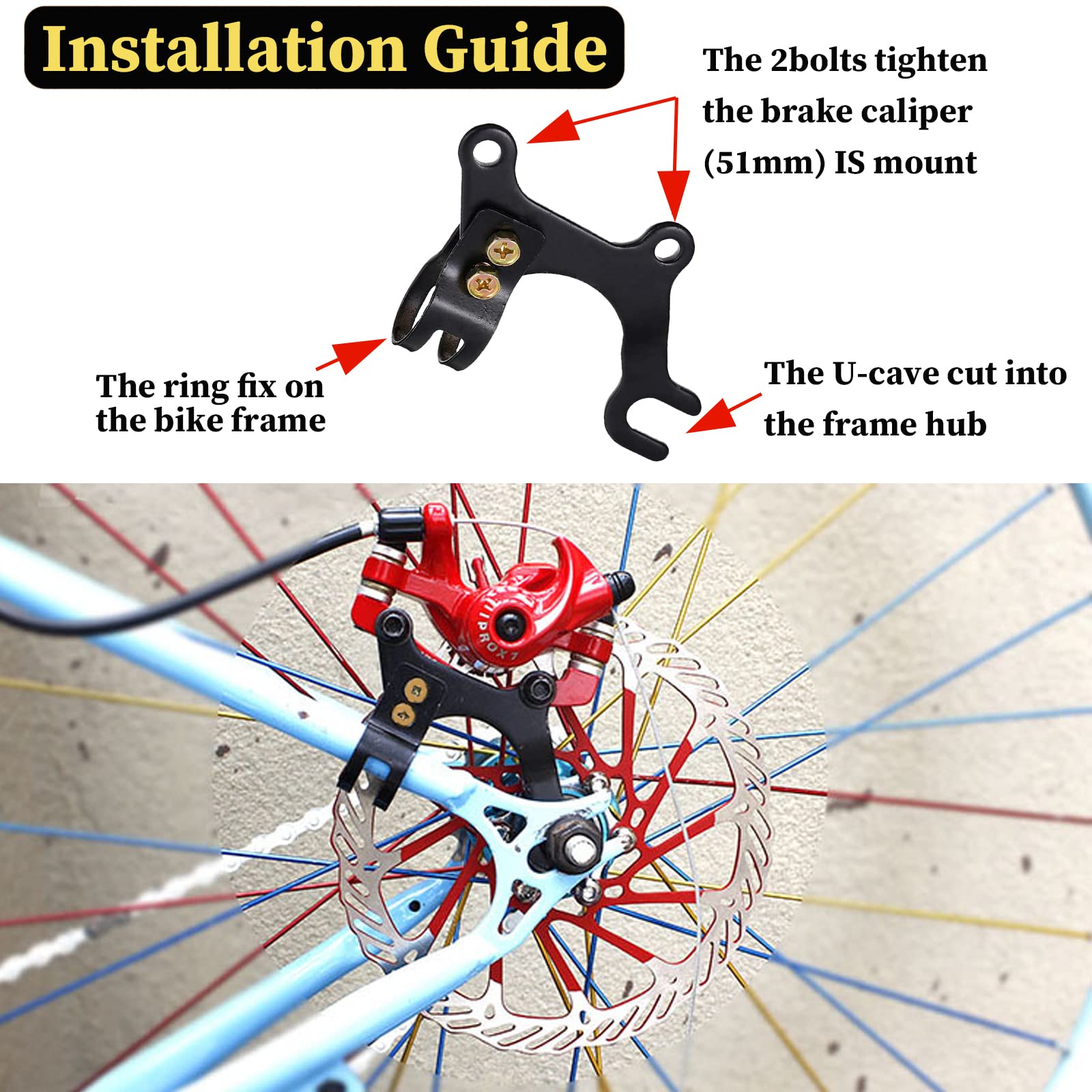 Snapklik.com : RUJOI Disc Brake Conversion Kit, 1Pcs Disc Brake Adapter ...