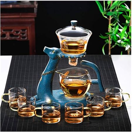 Amazon.com | RORA Glass Teapot Set Glass Automatic Lazy Tea Set ...