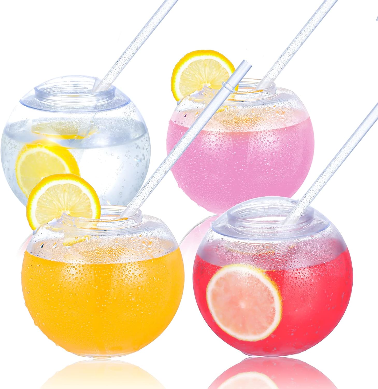 Amazon.com: Rtteri 22 oz Fish Bowls for Drinks with Lids and Straws ...