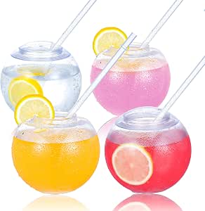 Amazon.com: Rtteri 22 oz Fish Bowls for Drinks with Lids and Straws ...