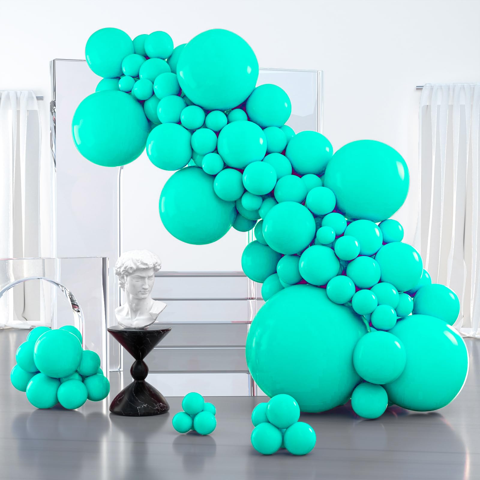 Amazon.com: PartyWoo Teal Balloons, 127 pcs Teal Blue Balloons ...