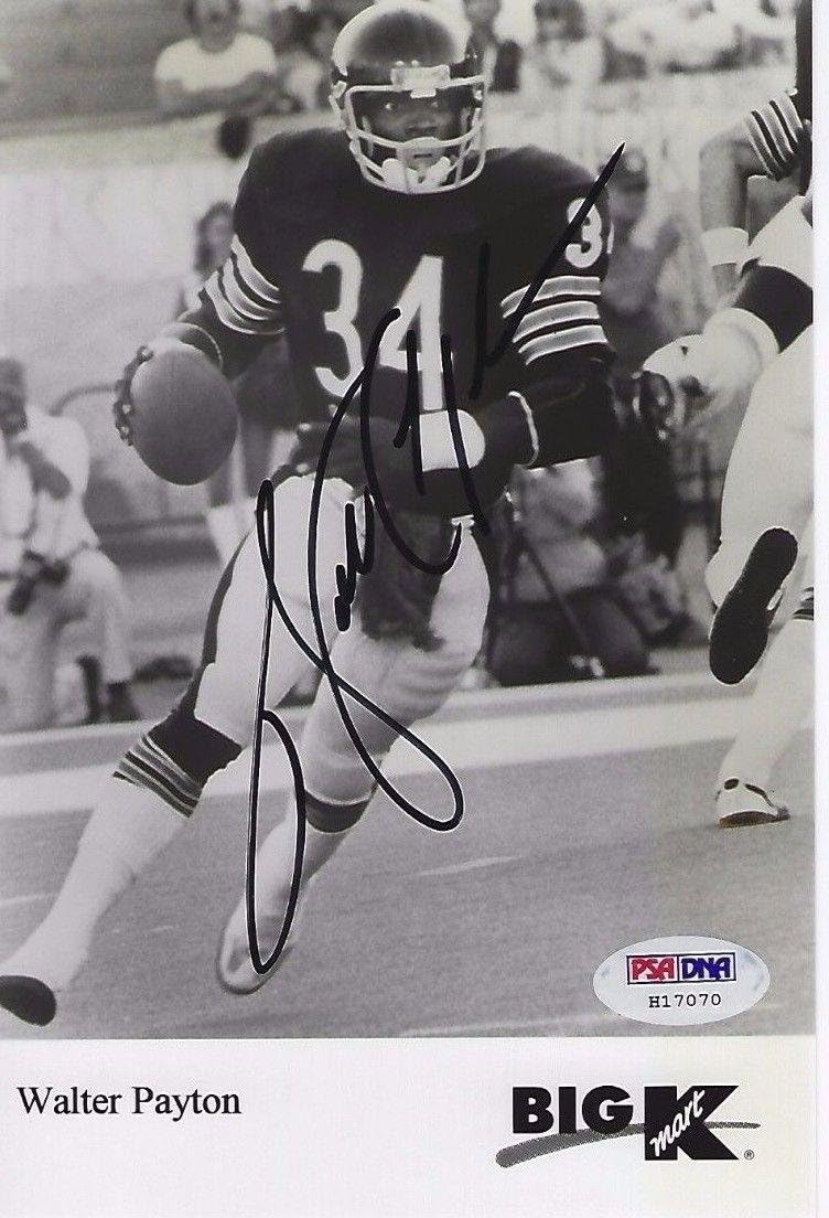 Walter Payton Signed Picture - w COA - PSA/DNA Certified - Autographed ...
