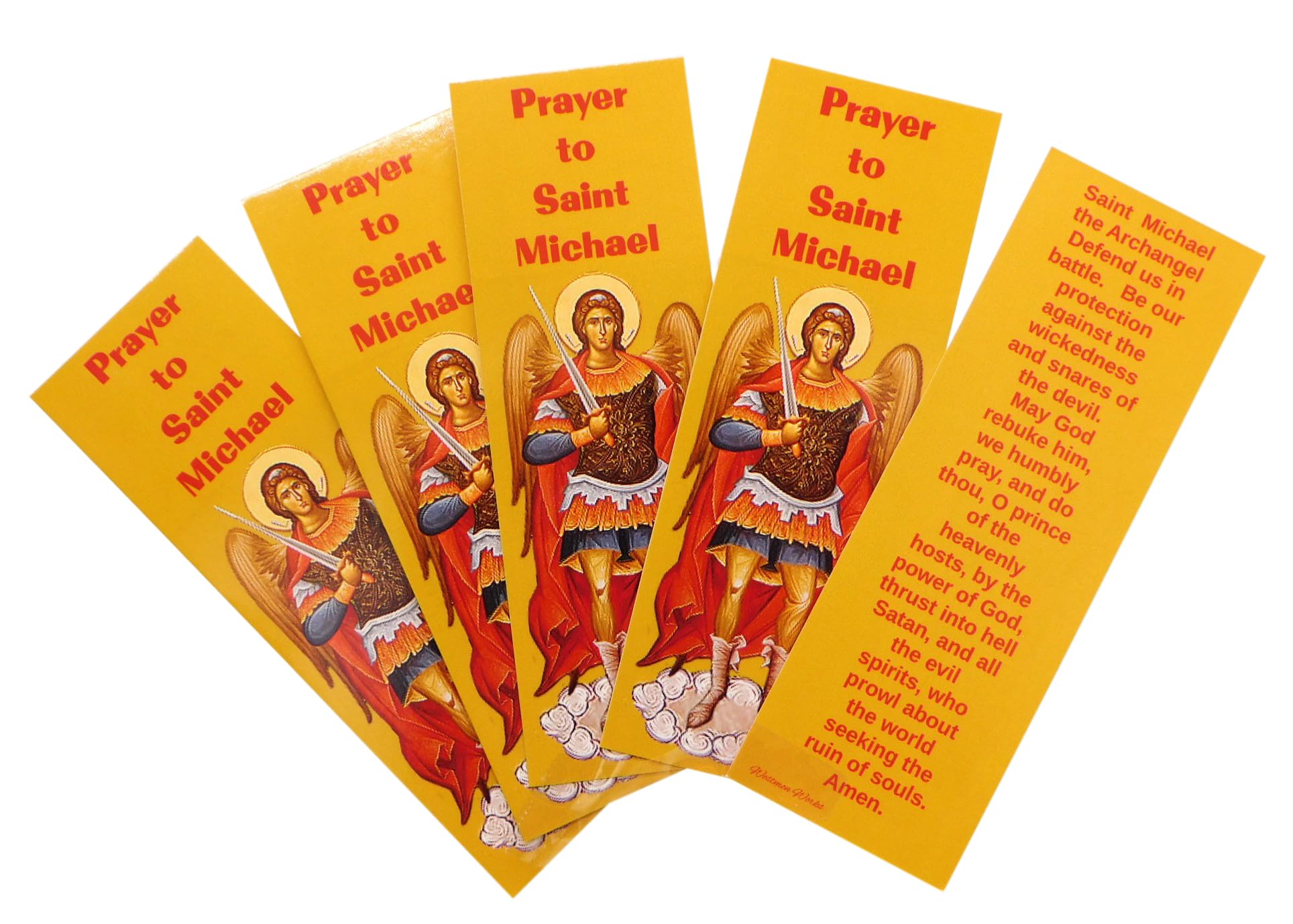 Amazon.com: St Michael Bookmark Pack Archangel Saint with Holy Card ...