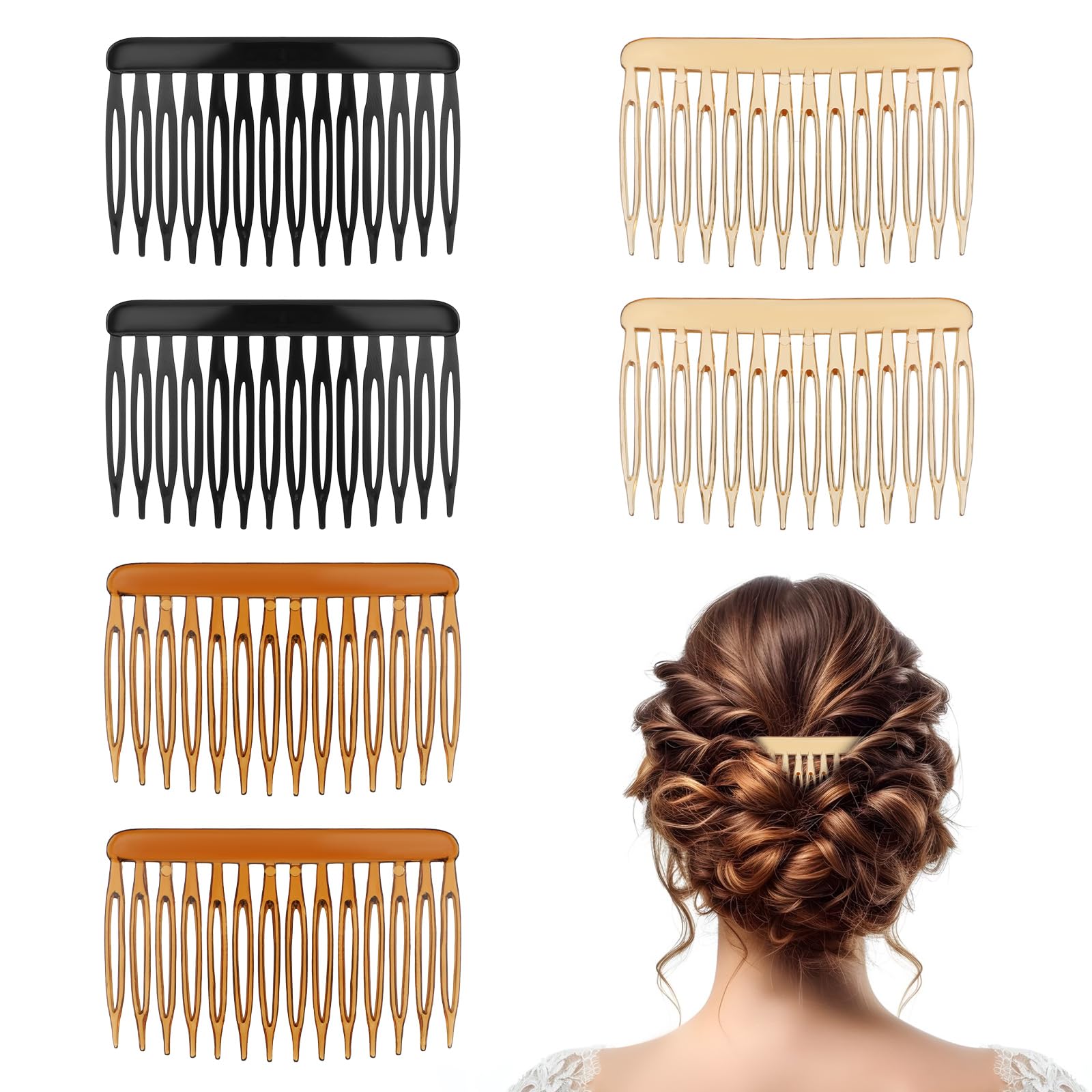Amazon.com : 6 Pcs 14 Teeth Hair Side Comb Plastic Hair Side Combs ...