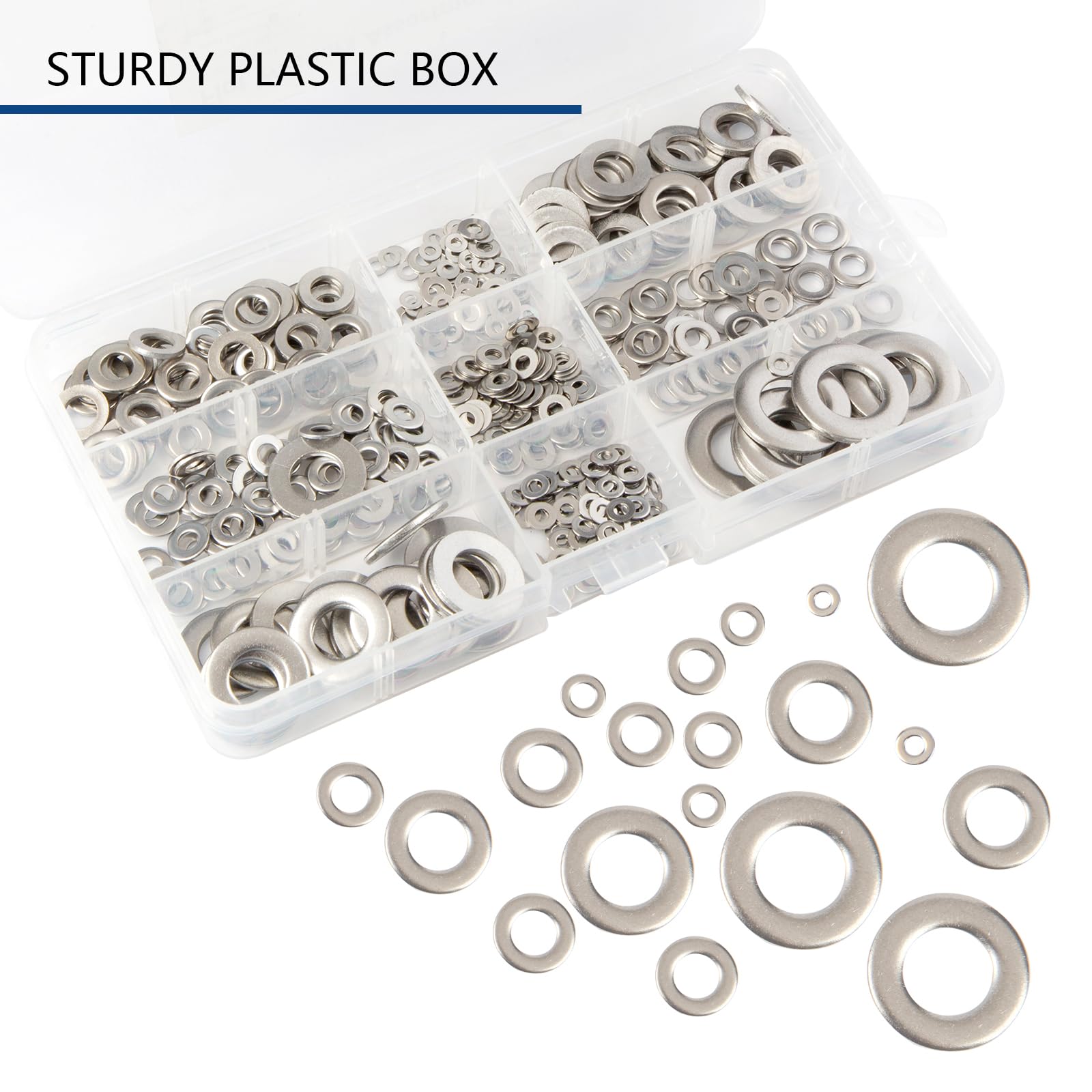 Snapklik.com : FASTENER TREE 555PCS Stainless Steel Flat Washer ...