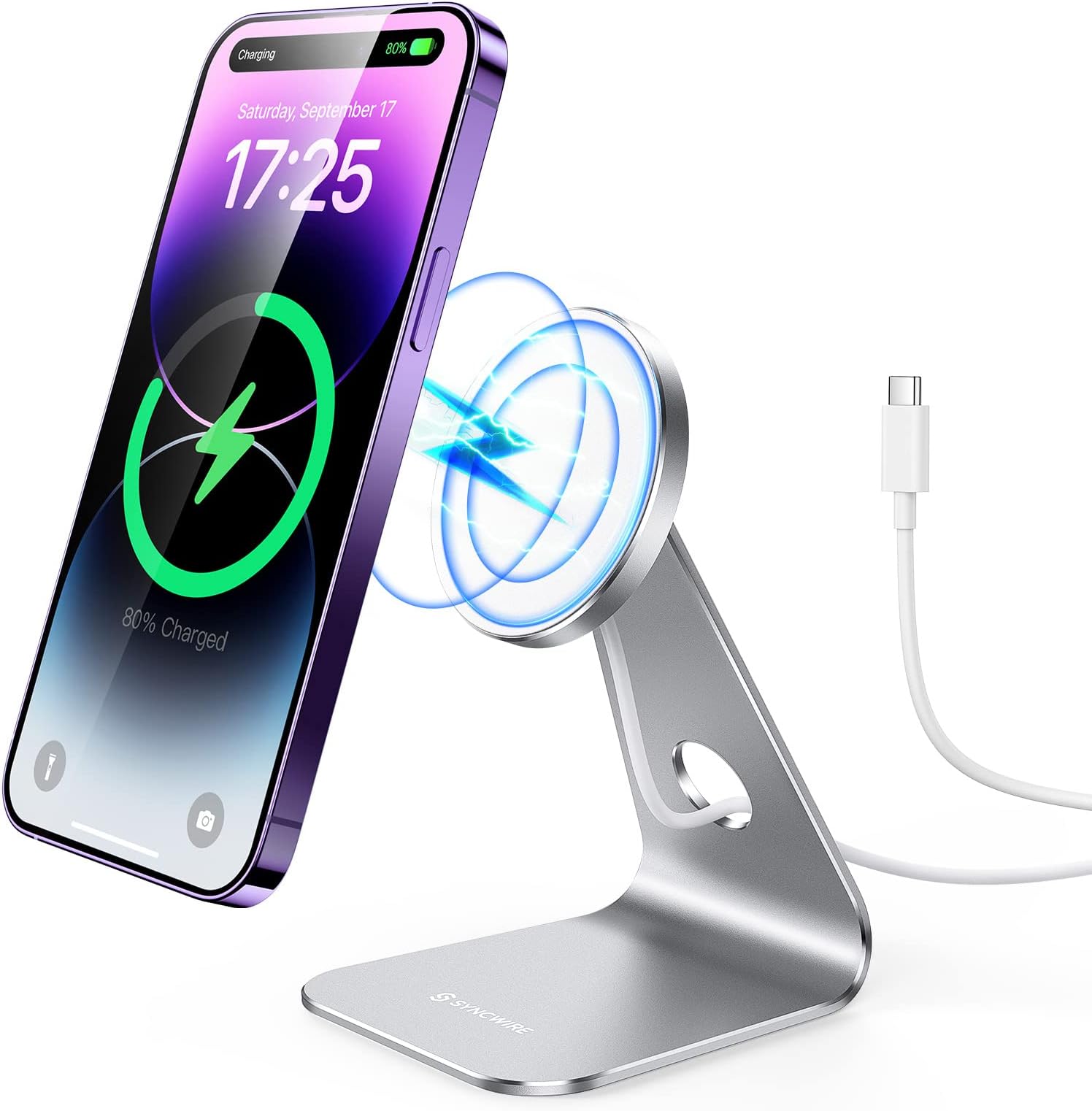 Amazon.com: Syncwire Magnetic Wireless Charger, Fast Wireless Charging ...