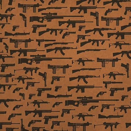 Amazon.com: Premium Gift Wrap Wrapping Paper Roll Guns Weapons Military ...