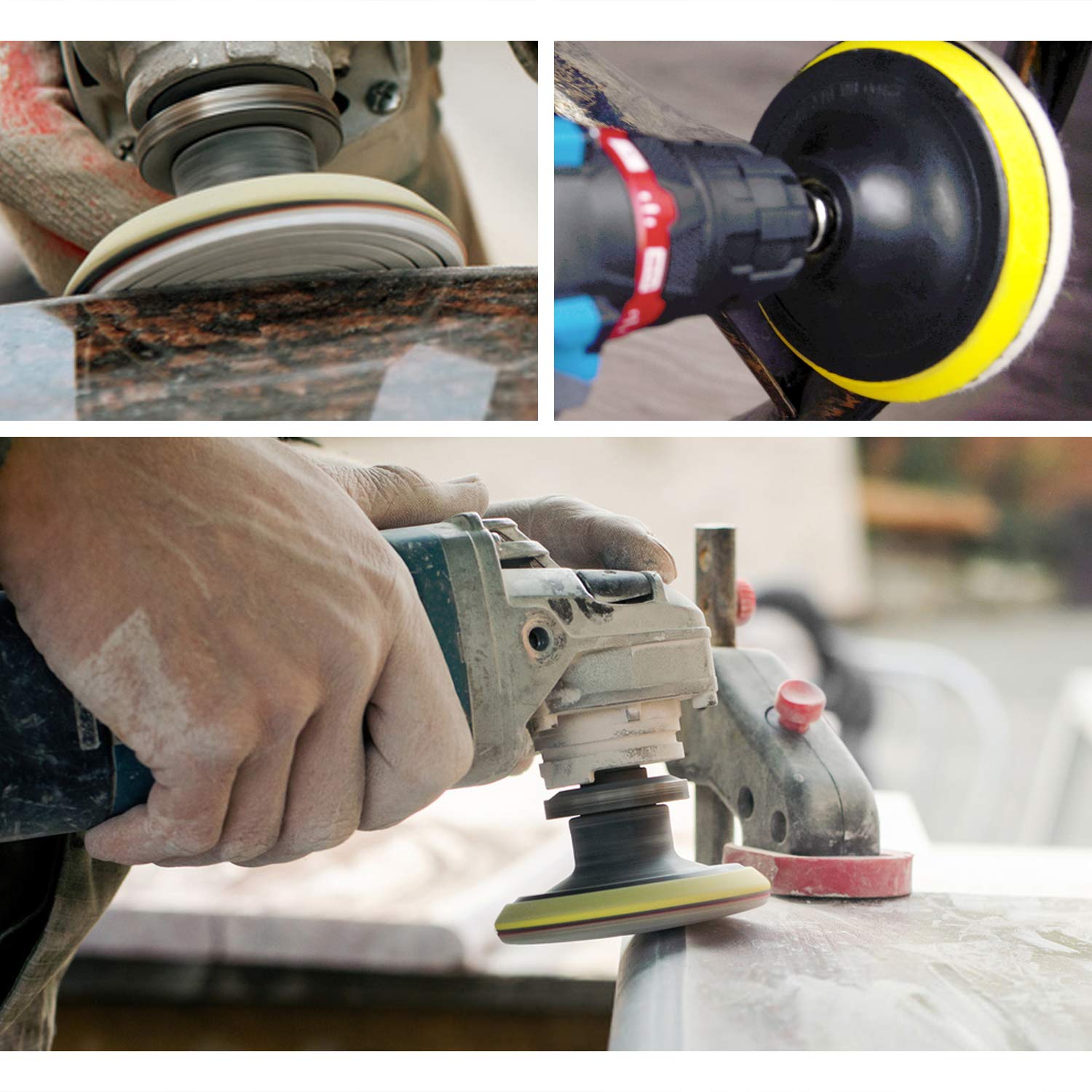 16PCS Wet Dry Diamond Sanding Pads Kit 4 Inch Diamond Polishing Pad 30 ...