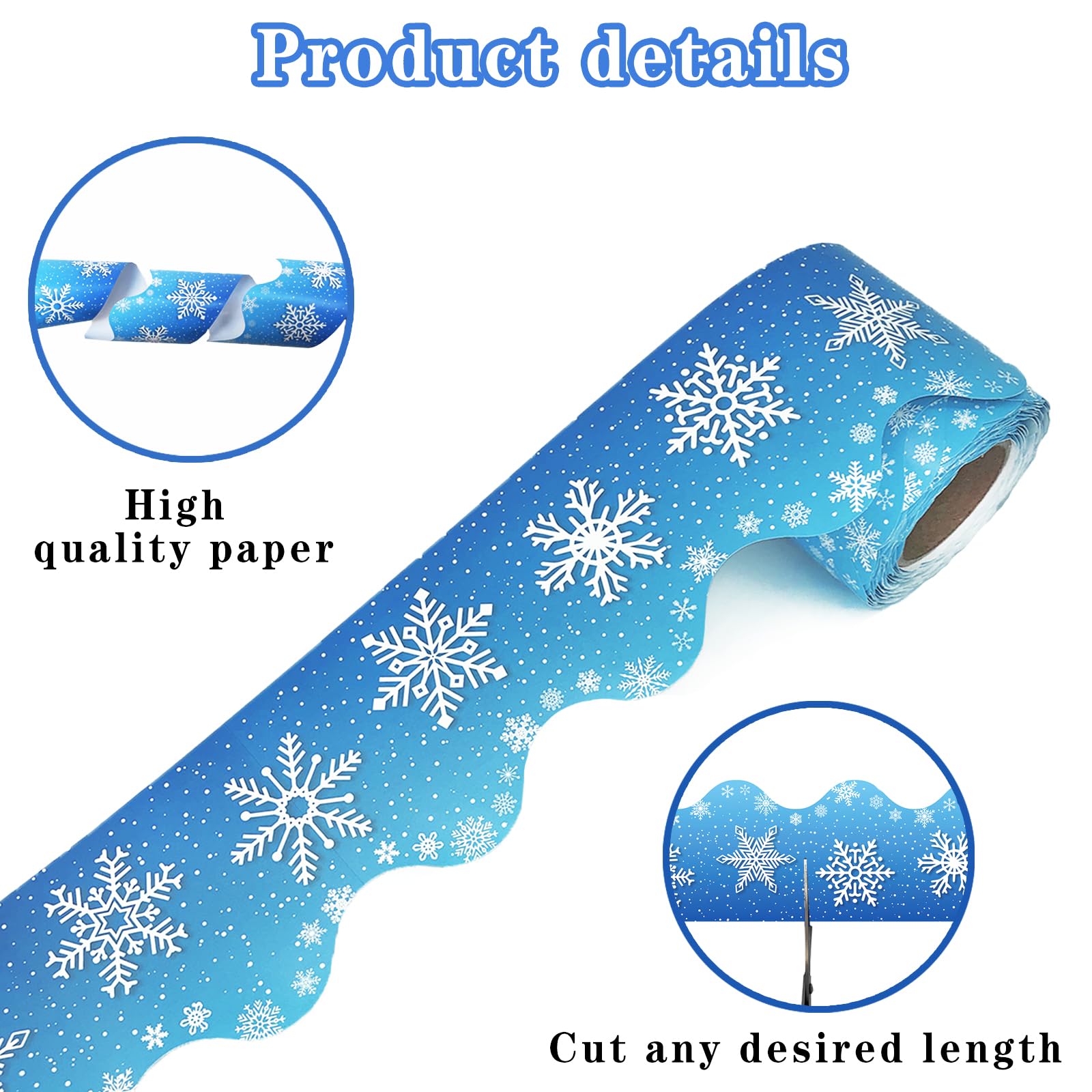 Winter Borders For Bulletin Board Fancy Land Snowflakes Border 36ft ...