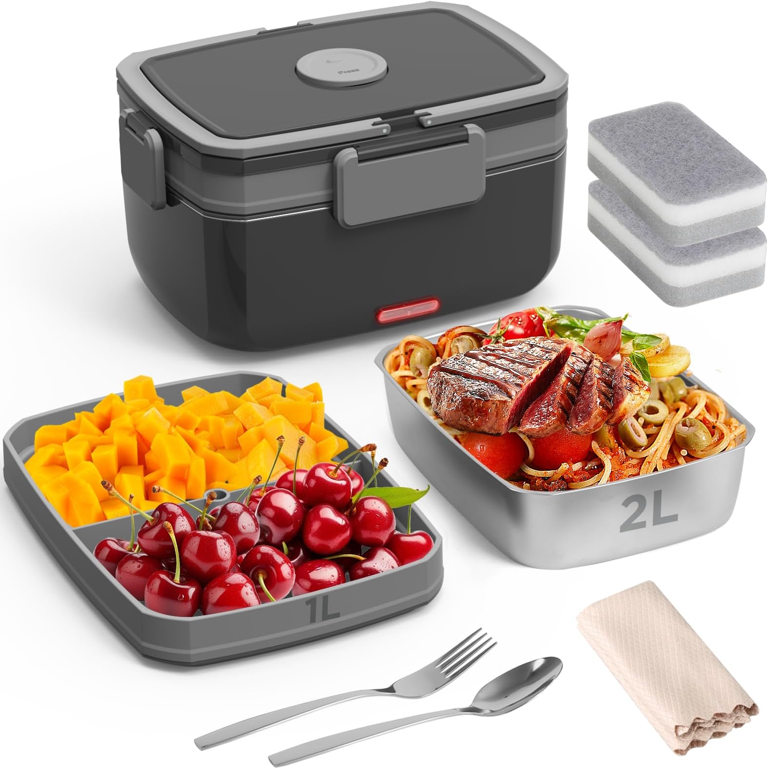 Amazon.com: HeatsBox Electric Lunch Box 100W Portable Food Warmer | App ...