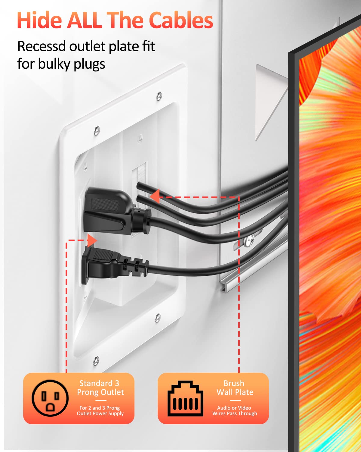 Snapklik.com : Elecpow In Wall Cable Management Kit, Hide TV Power ...